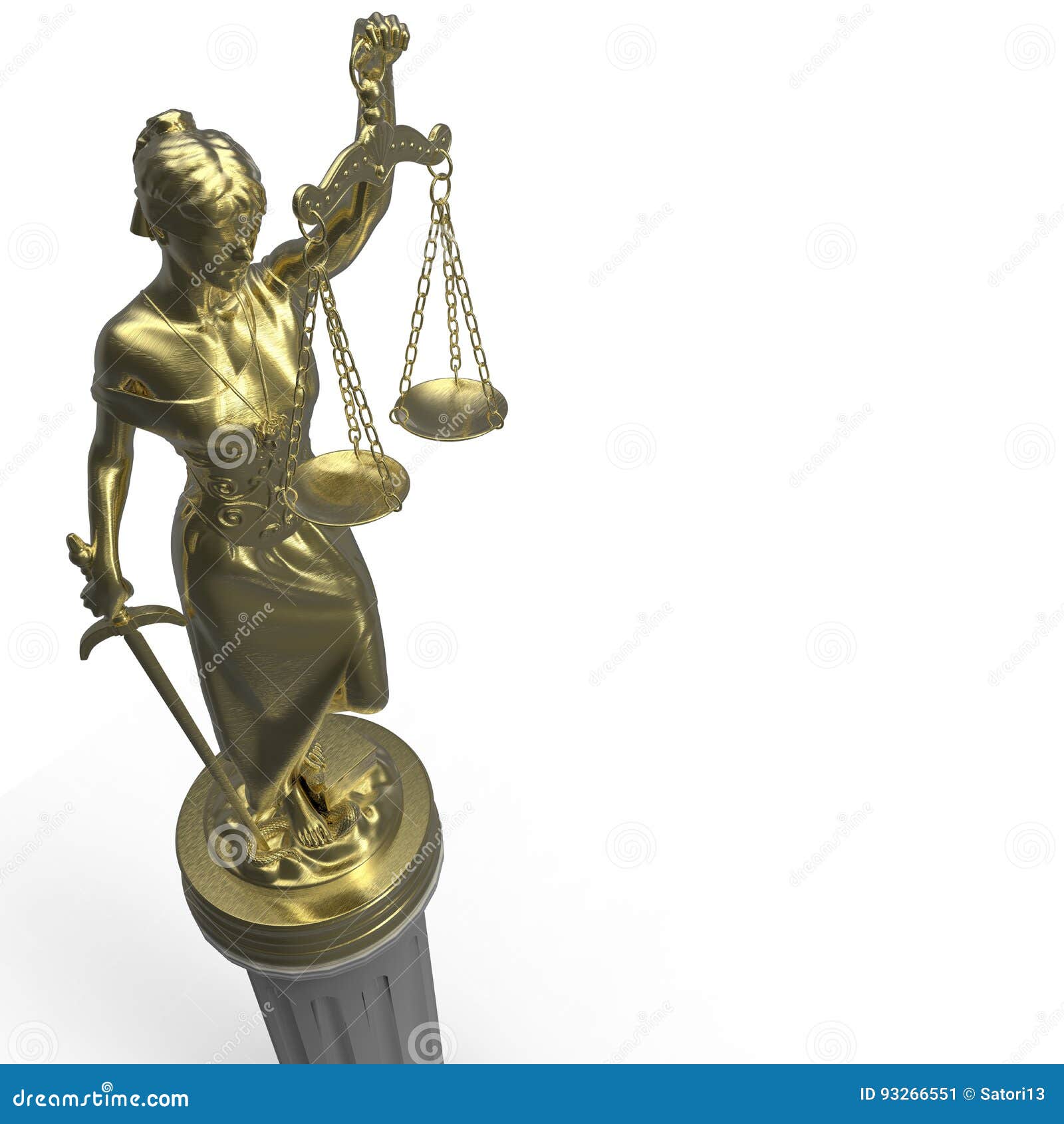 Themis with Scale and Sword 3d Rendering Stock Image - Image of antique ...