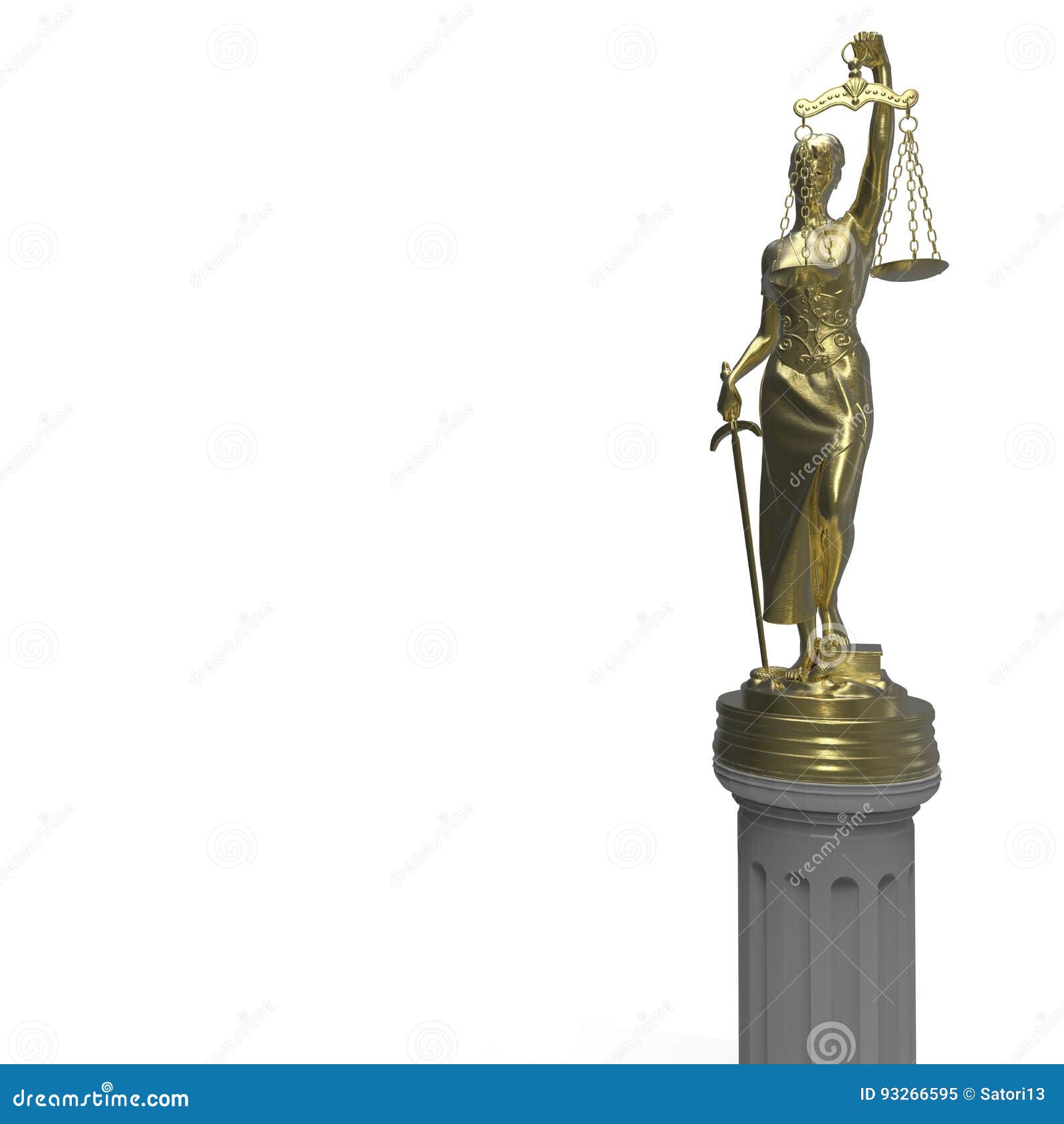 Themis with Scale and Sword 3d Rendering Stock Image - Image of goddess ...