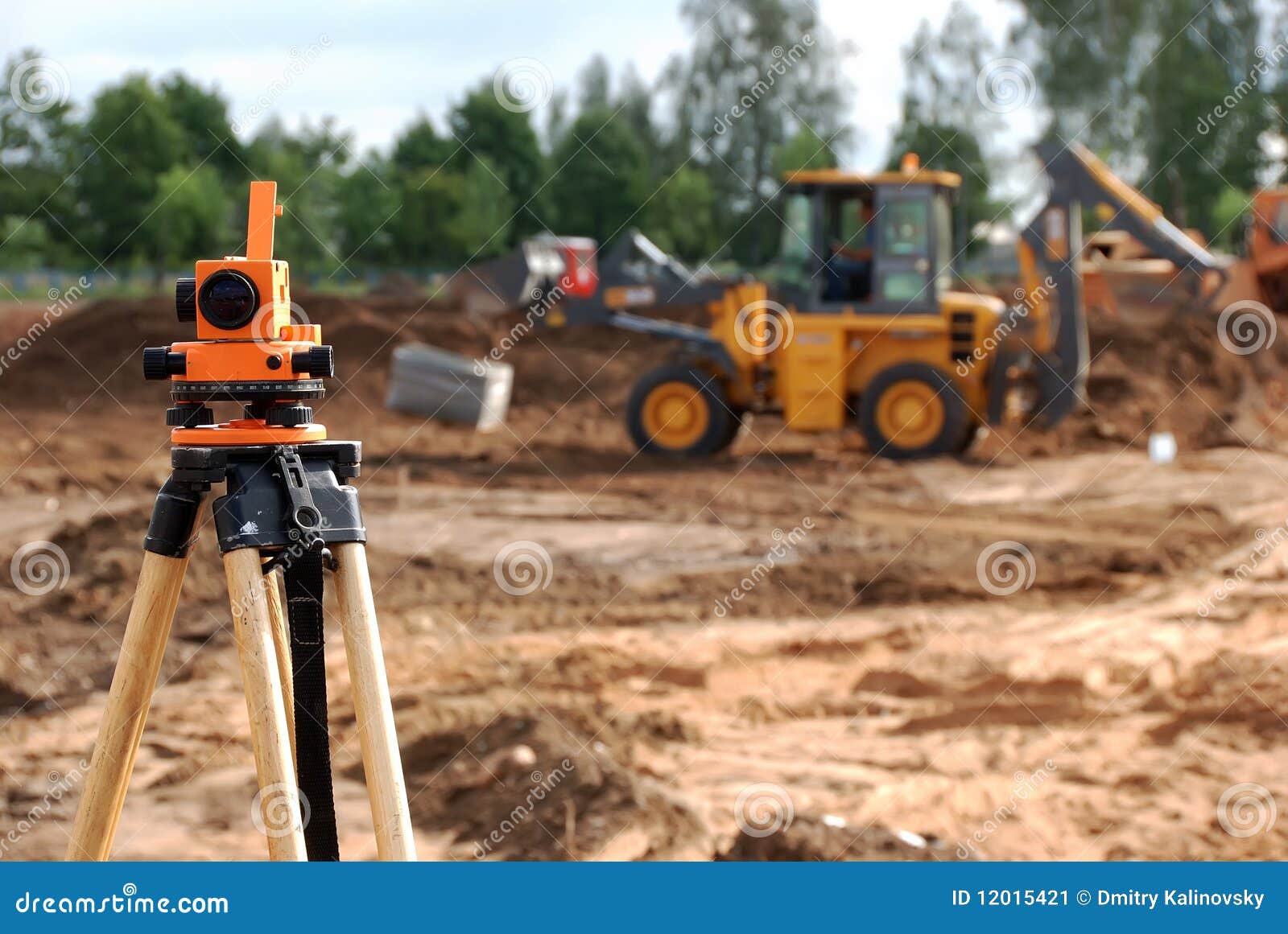 Theodolite at Construction Site Stock Image - Image of horizontal ...