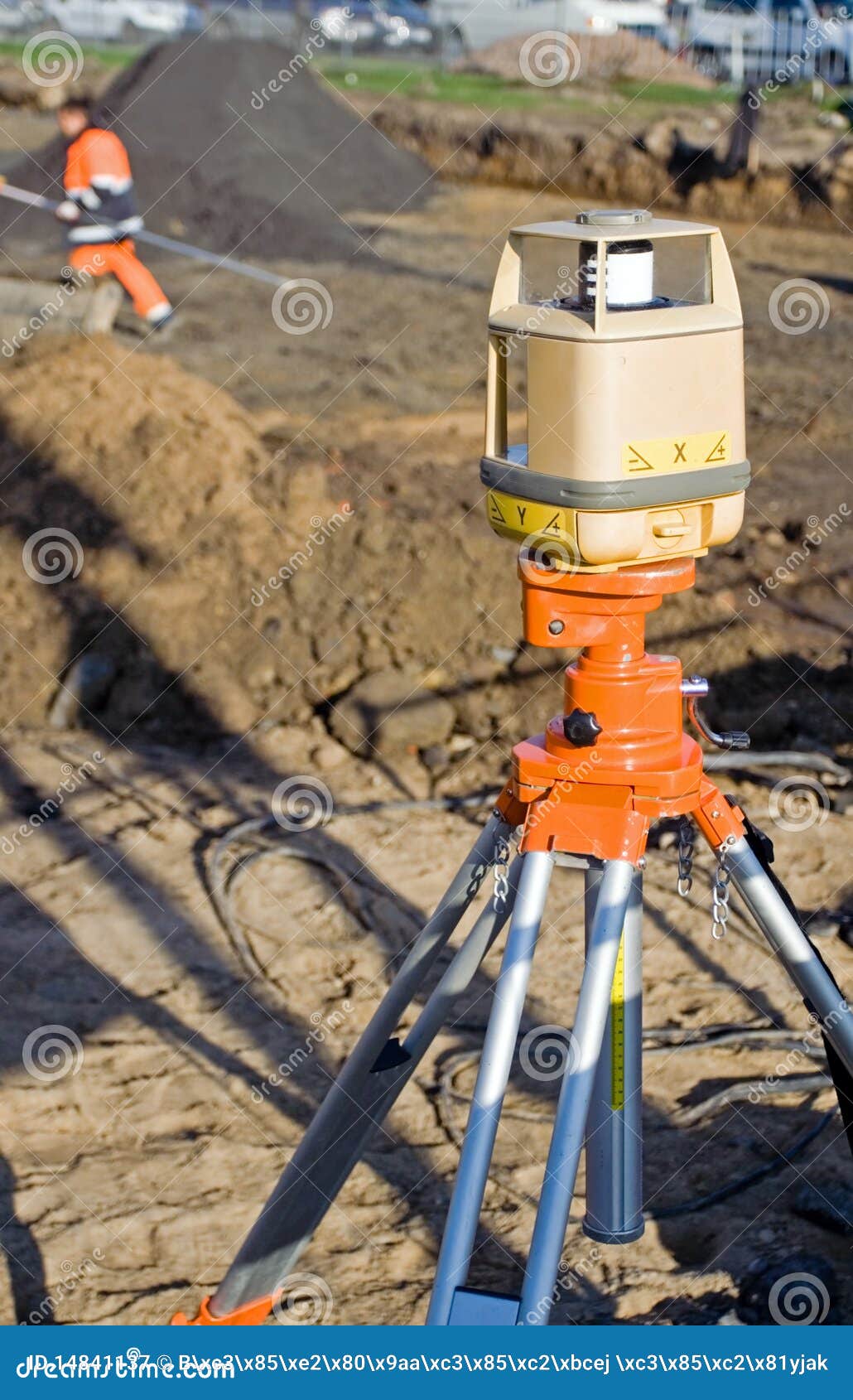 Theodolite on Construction Site Stock Image - Image of geodesist ...