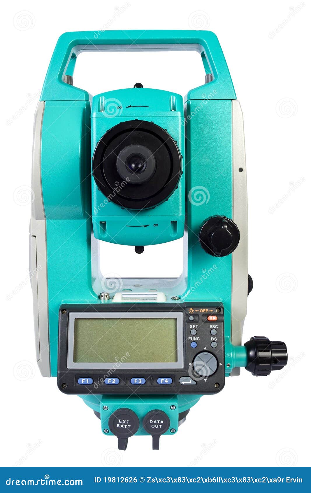 Theodolite Isolated on White Stock Photo - Image of technology ...