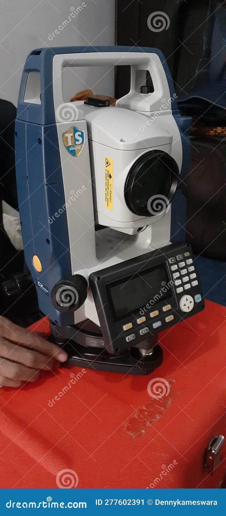 Theodolite Measuring Instrument. Modern Geodetic Device On The Quay ...