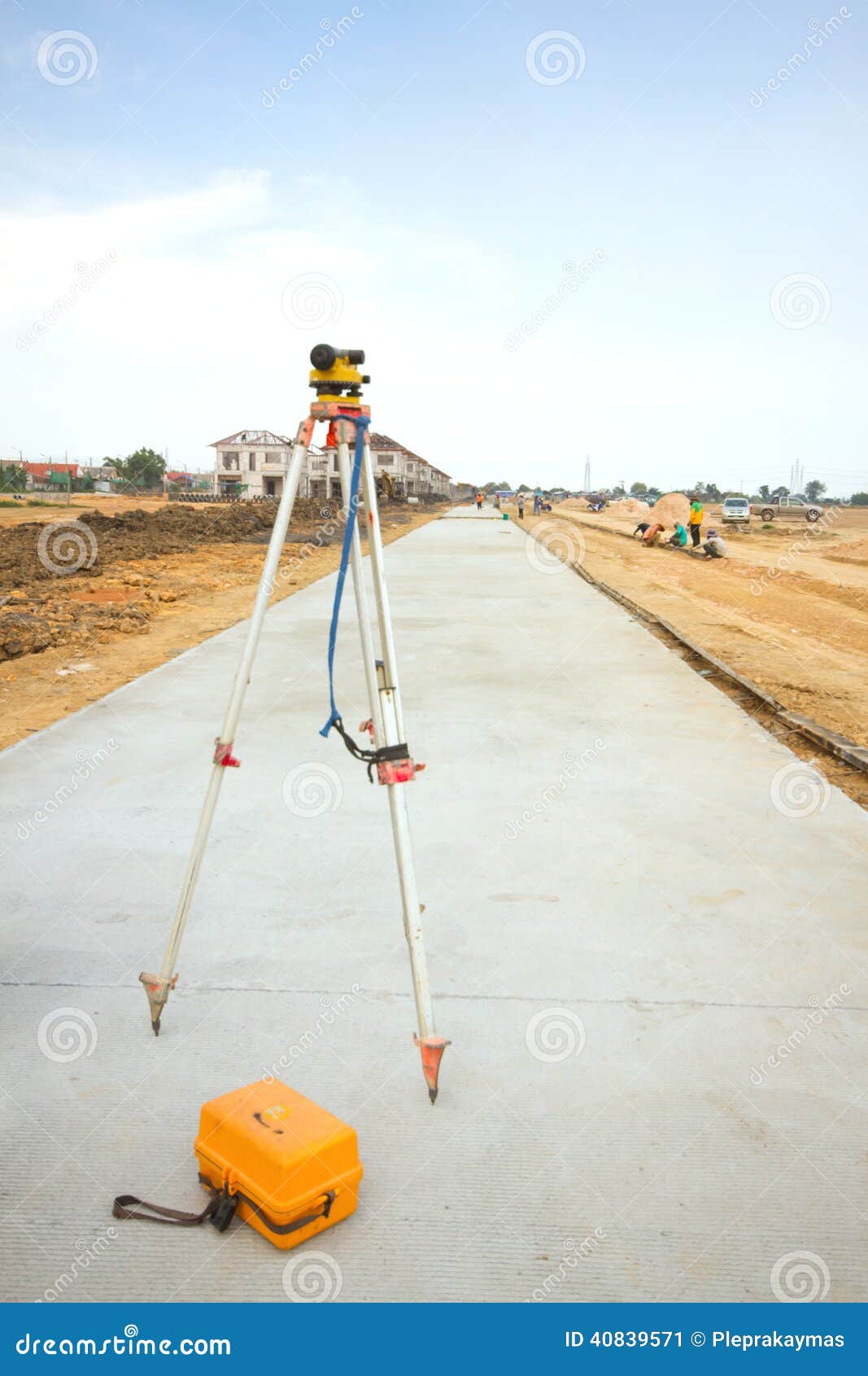 Theodolite Set on the Edge of Road Stock Image - Image of target ...