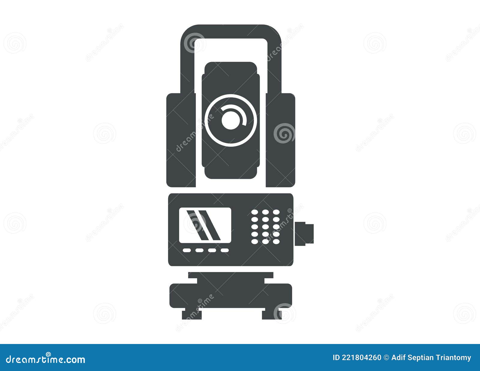 Theodolite. Simple Illustration In Black And White | CartoonDealer.com ...