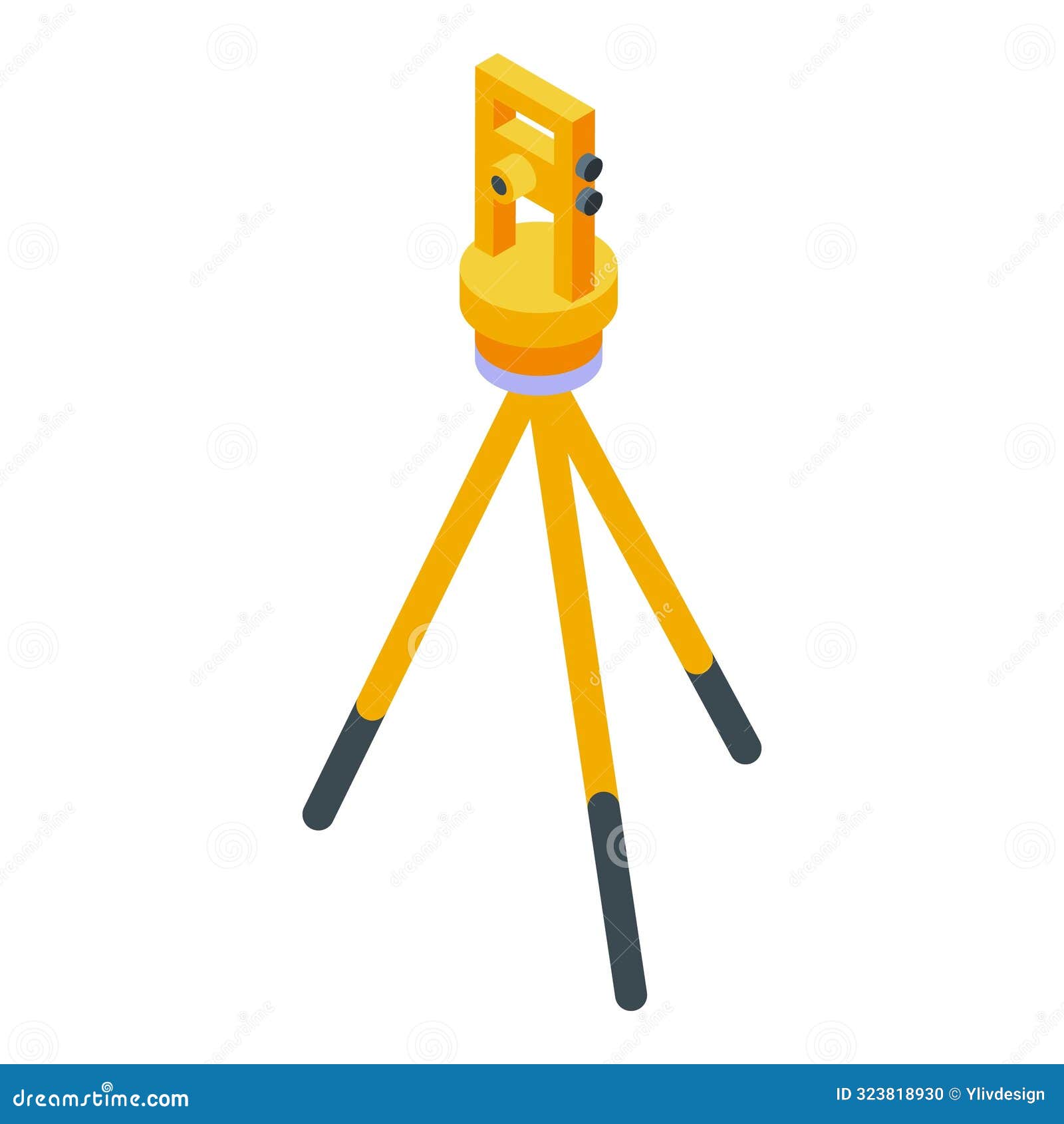 Theodolite Standing On Tripod Is Measuring Land Surveying And ...