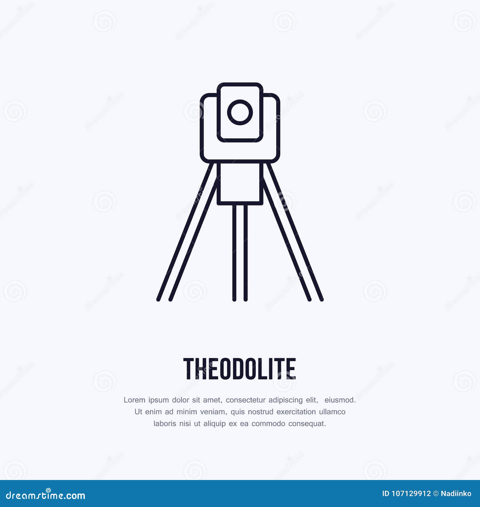 Theodolite on Tripod. Geological Survey, Engineering Vector Stock ...