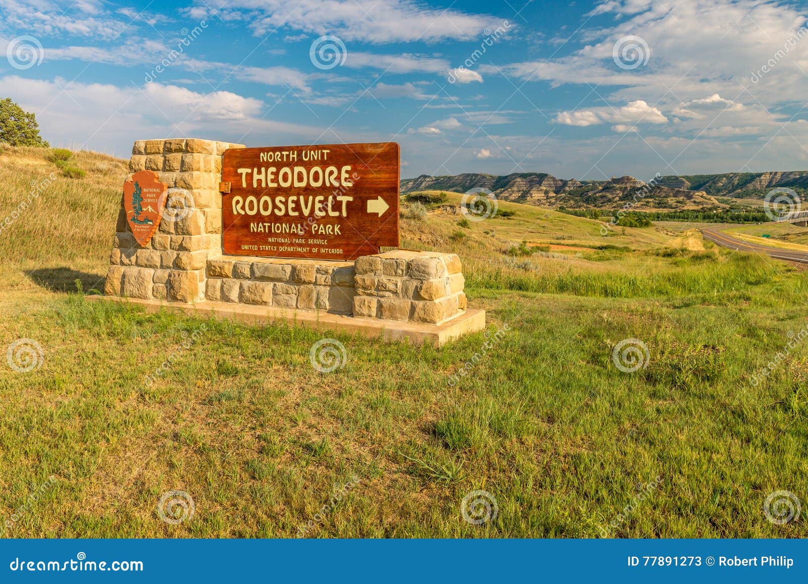 Theodore Roosevelt National Park Sign Stock Image - Image of national ...