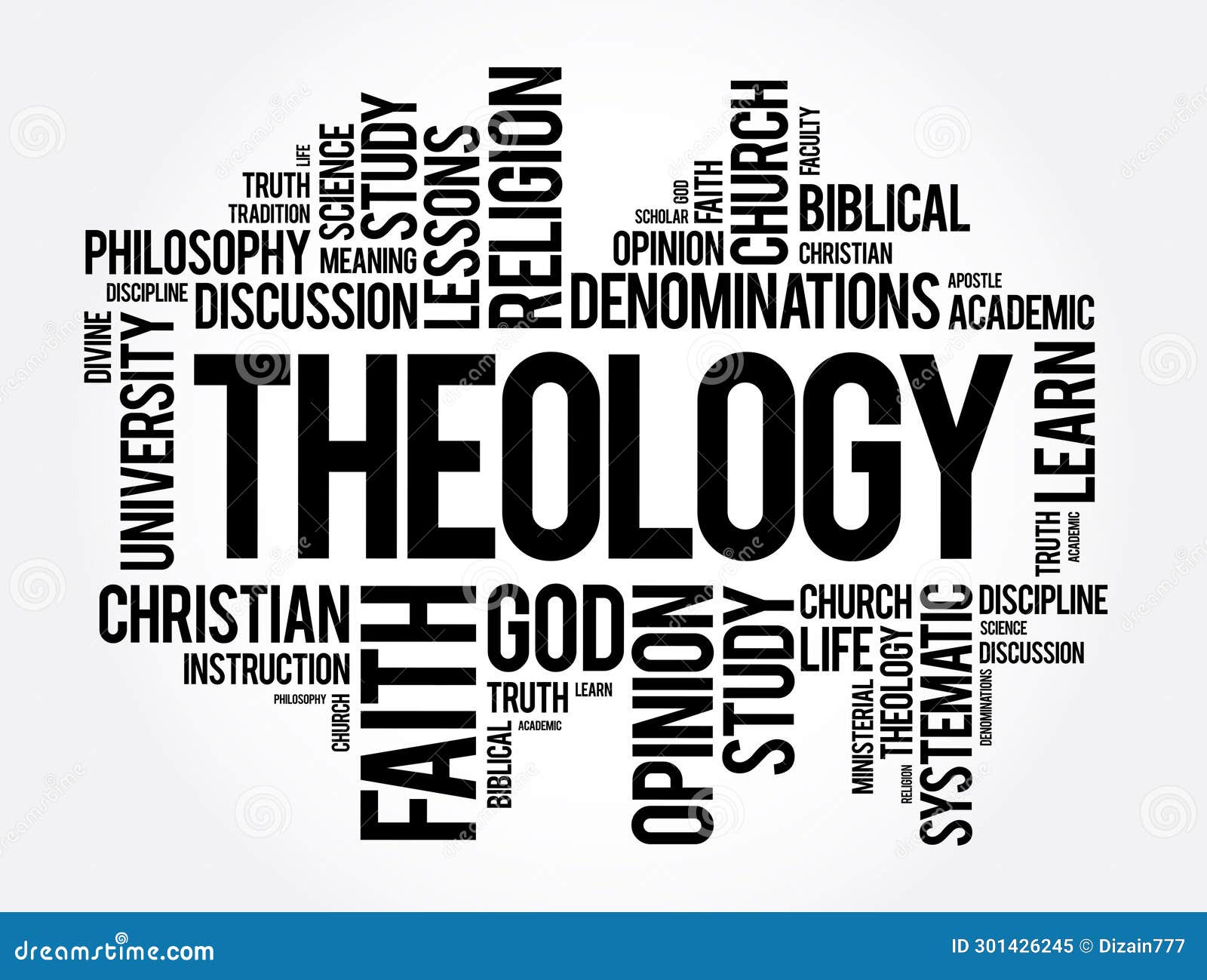 Theology Word Cloud Collage, Religion Concept Background Stock ...
