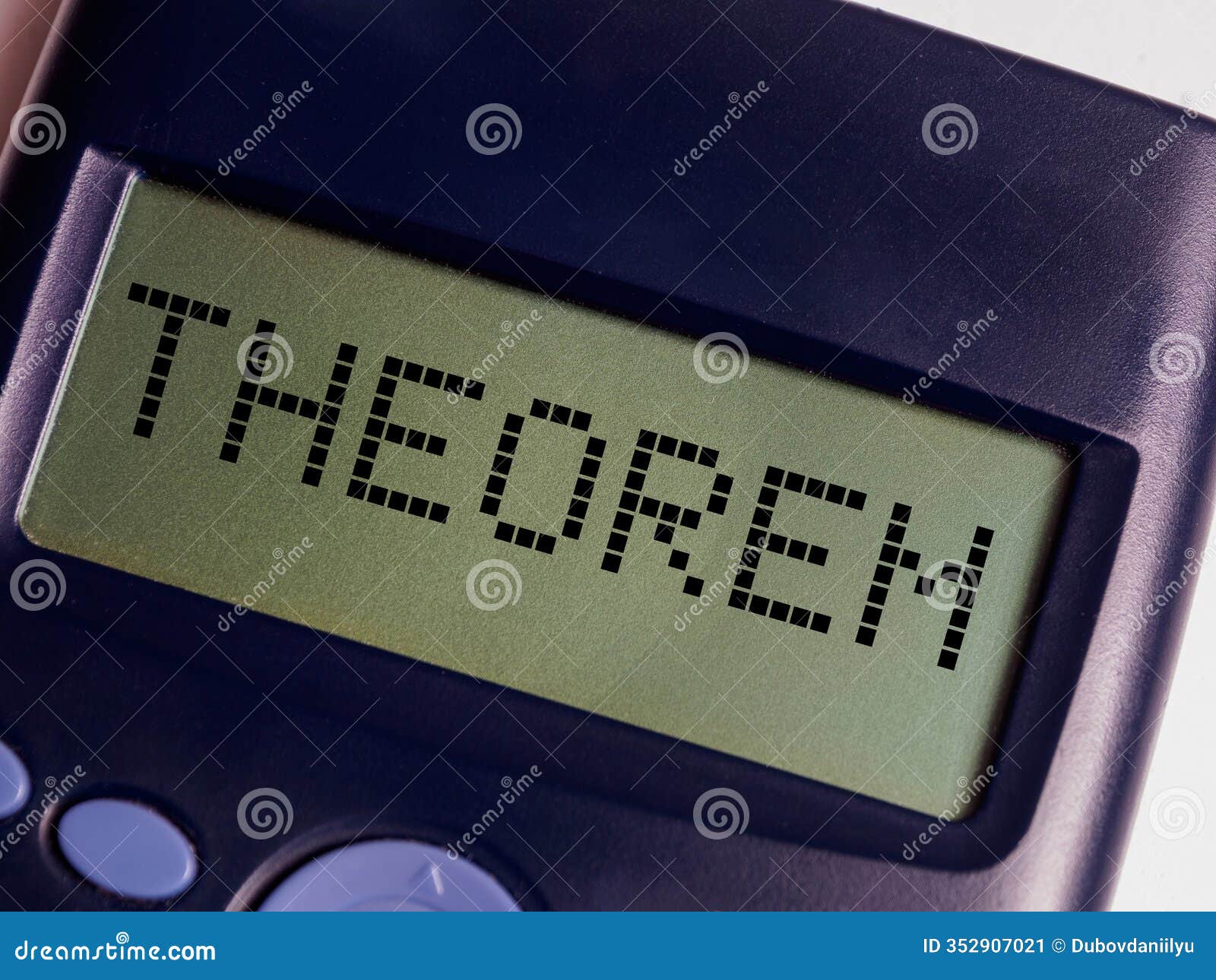 THEOREM Text on the Screen of a Mathematical Calculator Stock Image ...