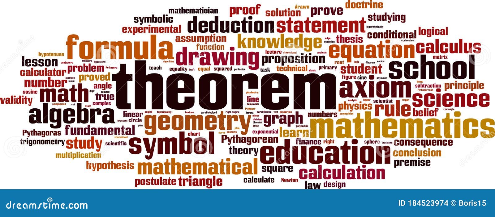 Theorem word cloud stock vector. Illustration of logical - 184523974