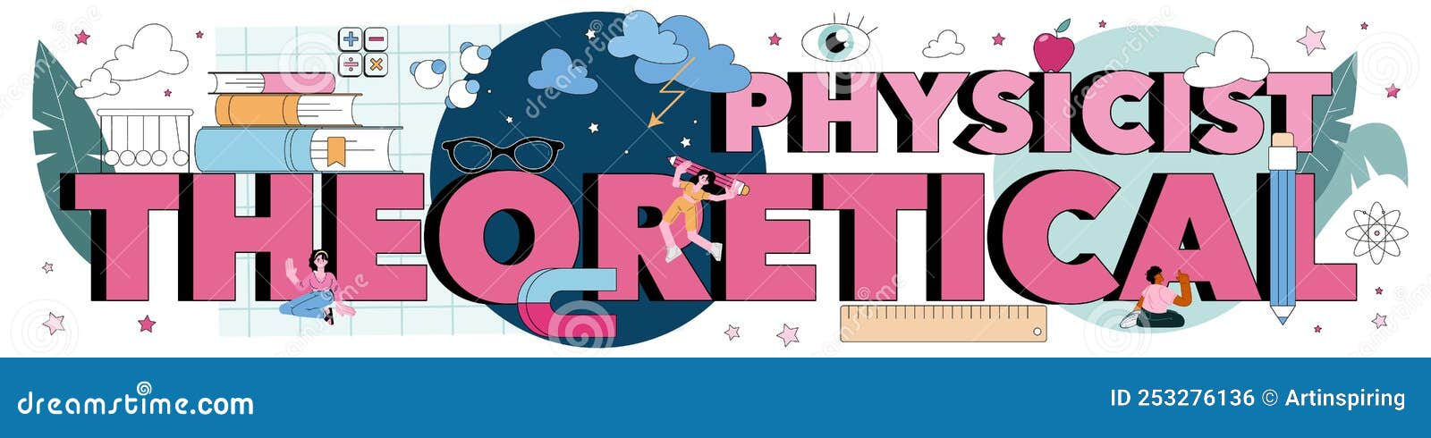 Theoretical Physicist Typographic Header. Physicist Explore Electricity ...