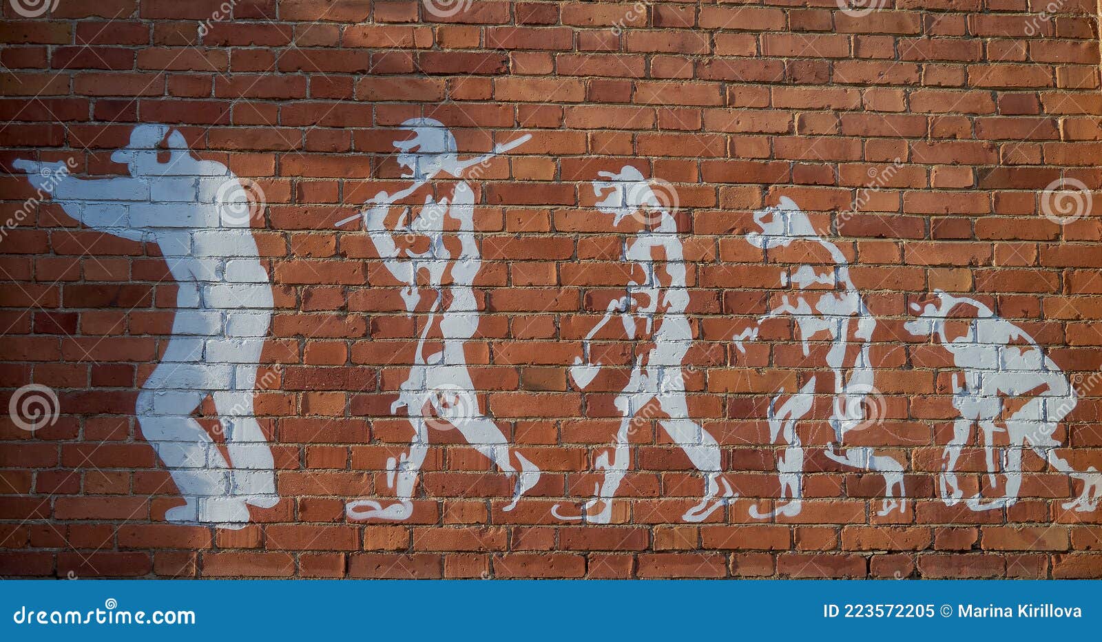 Evolution from Human To Ape Graffiti on a Brick Wall Editorial Image ...