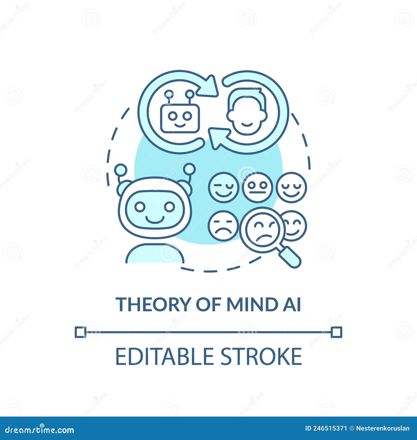 Theory of Mind AI Turquoise Concept Icon Stock Vector - Illustration of ...