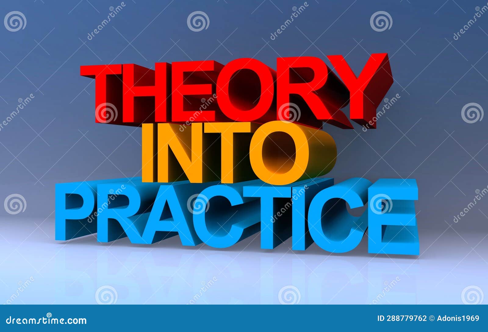 Theory into Practice on Blue Stock Illustration - Illustration of ...