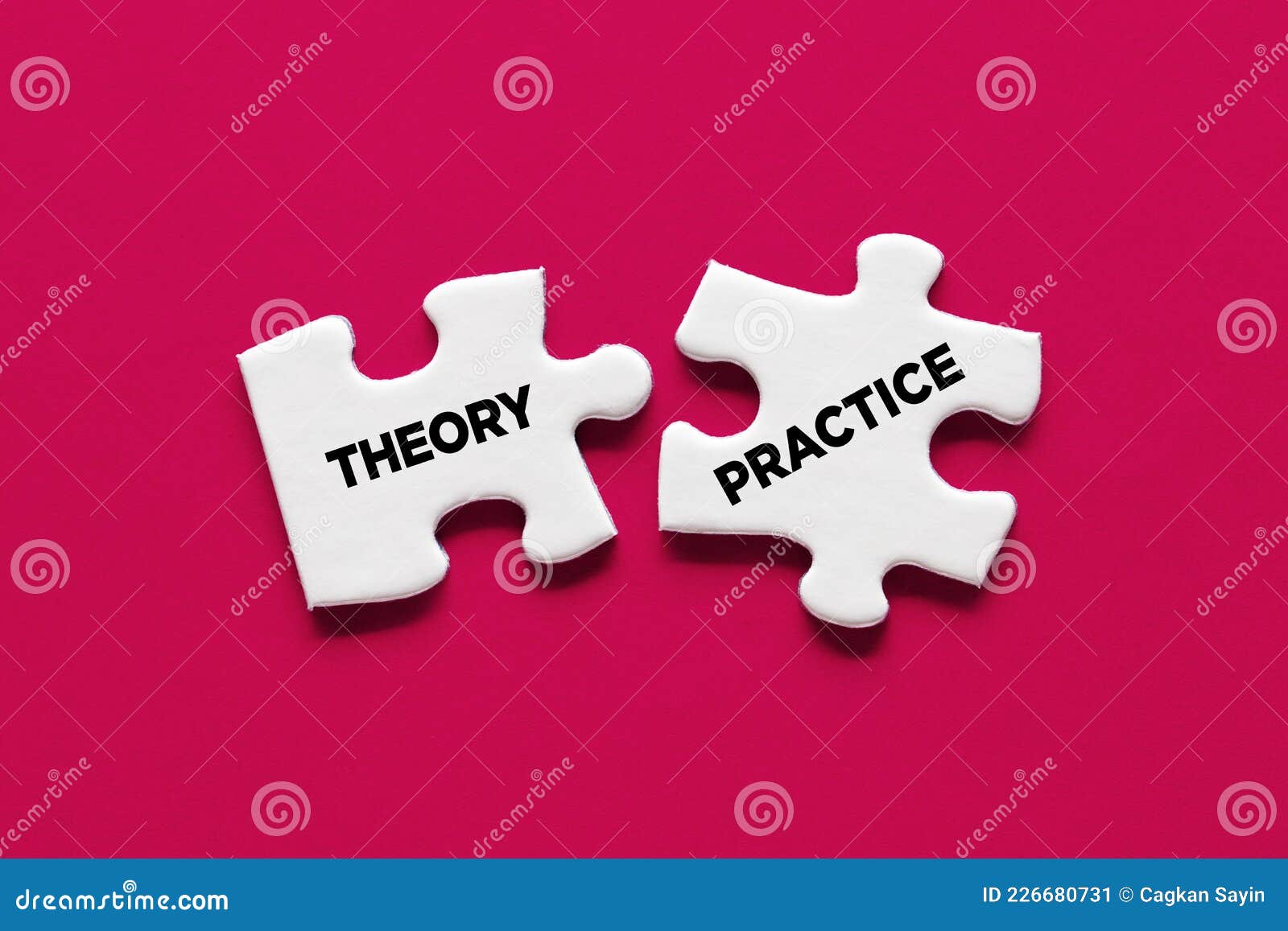 Theory and Practice Relationship or Connection. Two Puzzle Pieces with ...