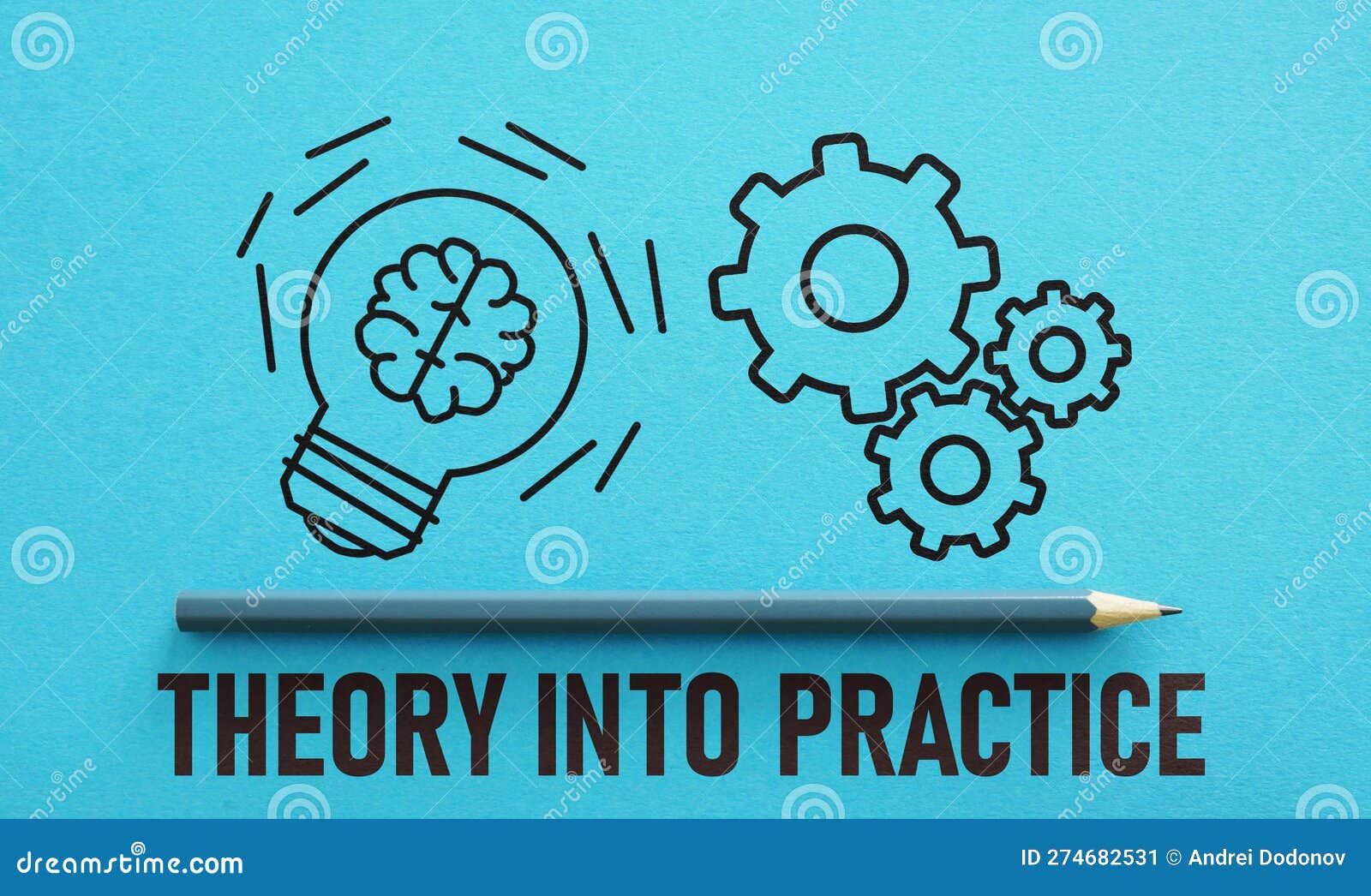 Theory into Practice is Shown Using the Text Stock Image - Image of ...