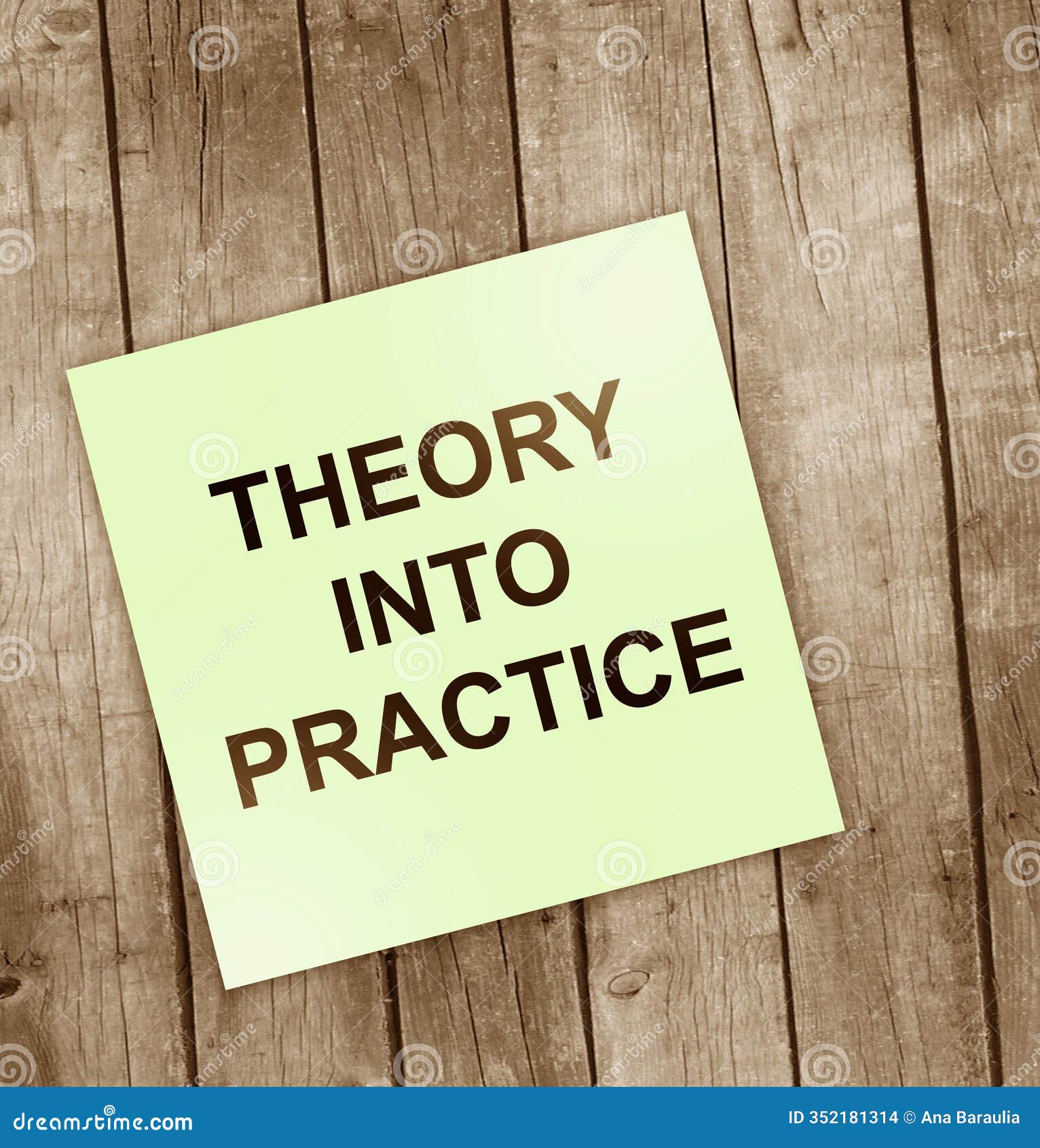 Theory into Practice Text Message Written on Note Page. Education and ...