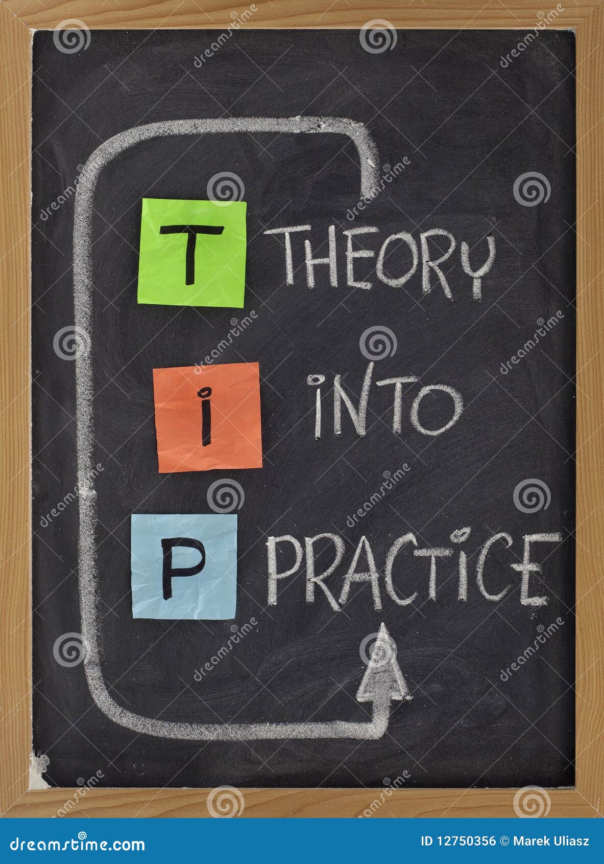 Theory into Practice - TIP Acronym Stock Photo - Image of note ...
