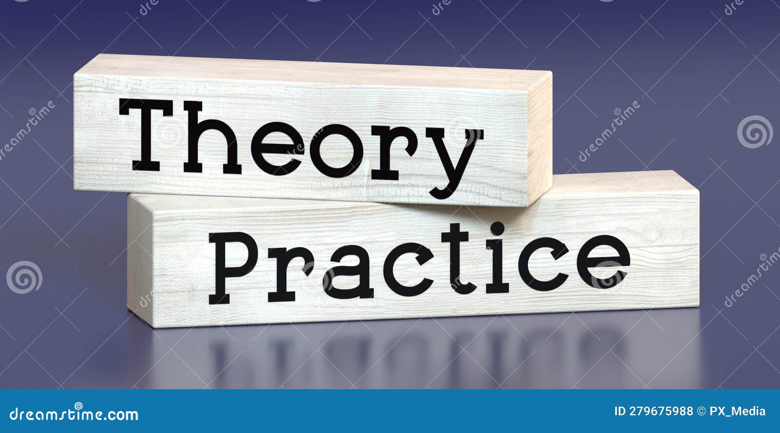 Theory, Practice - Words on Wooden Blocks Stock Illustration ...