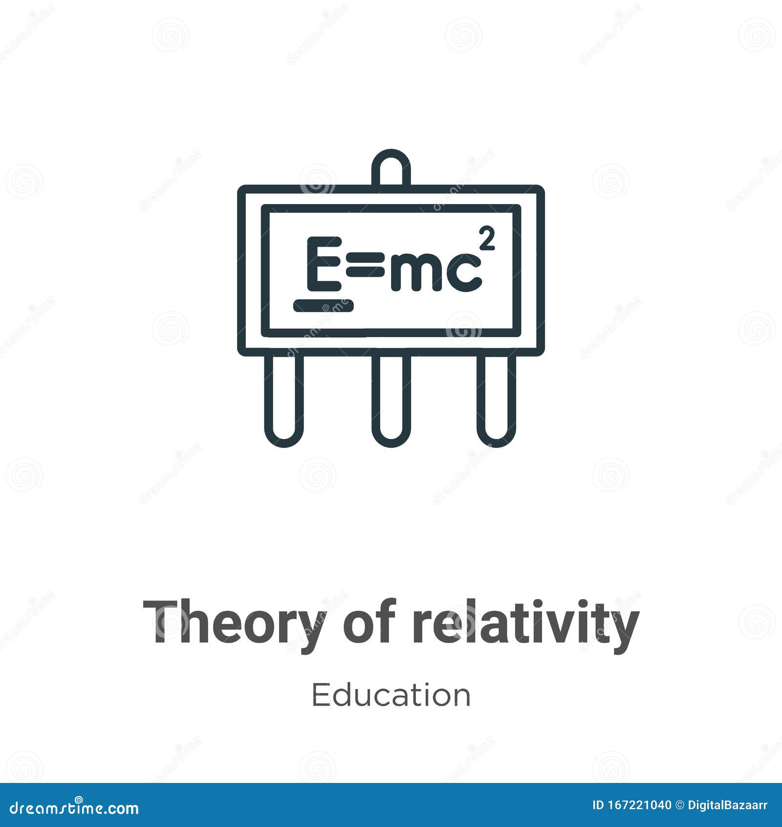 Theory of Relativity Outline Vector Icon. Thin Line Black Theory of ...