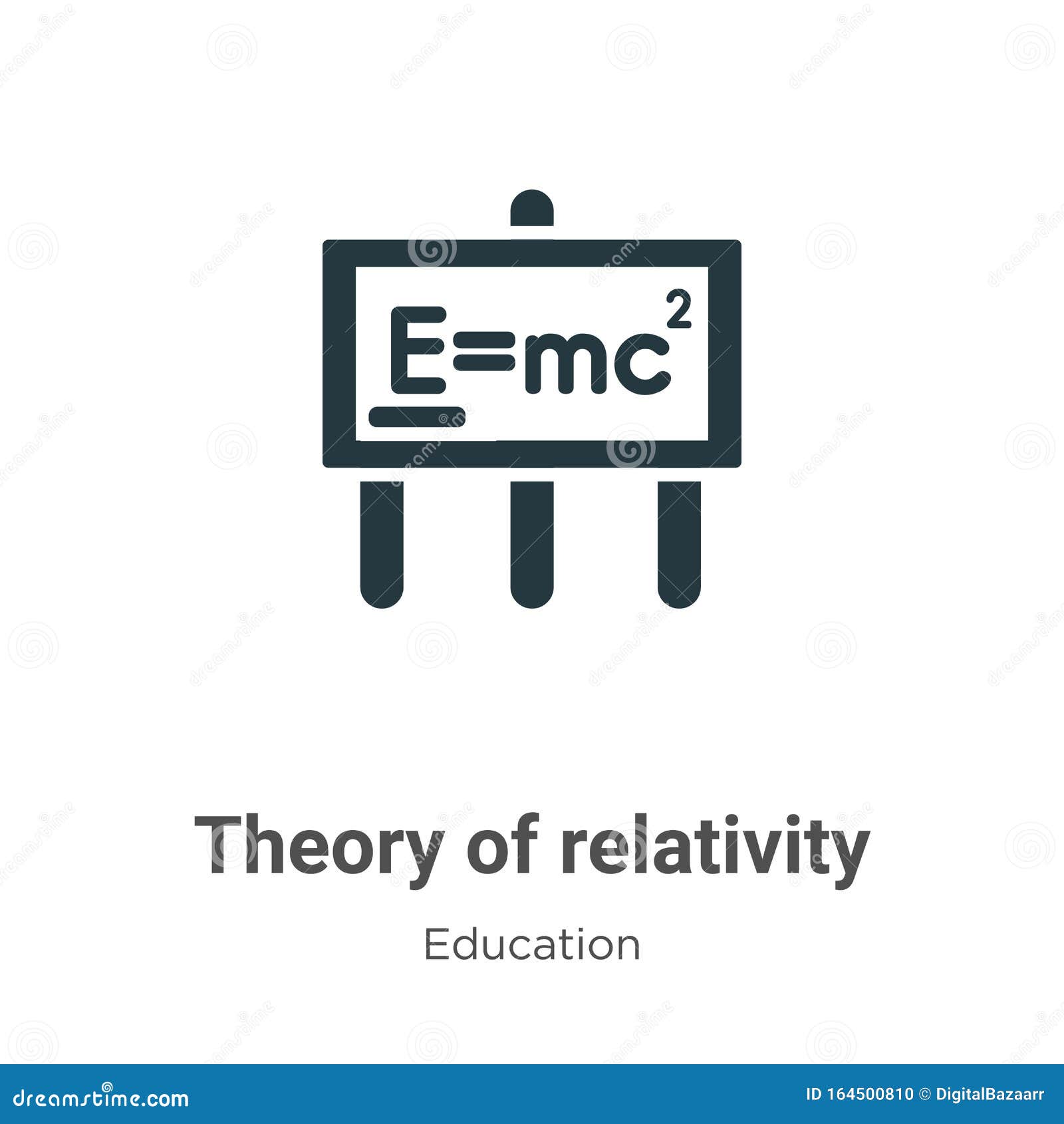 Theory of Relativity Vector Icon on White Background. Flat Vector ...