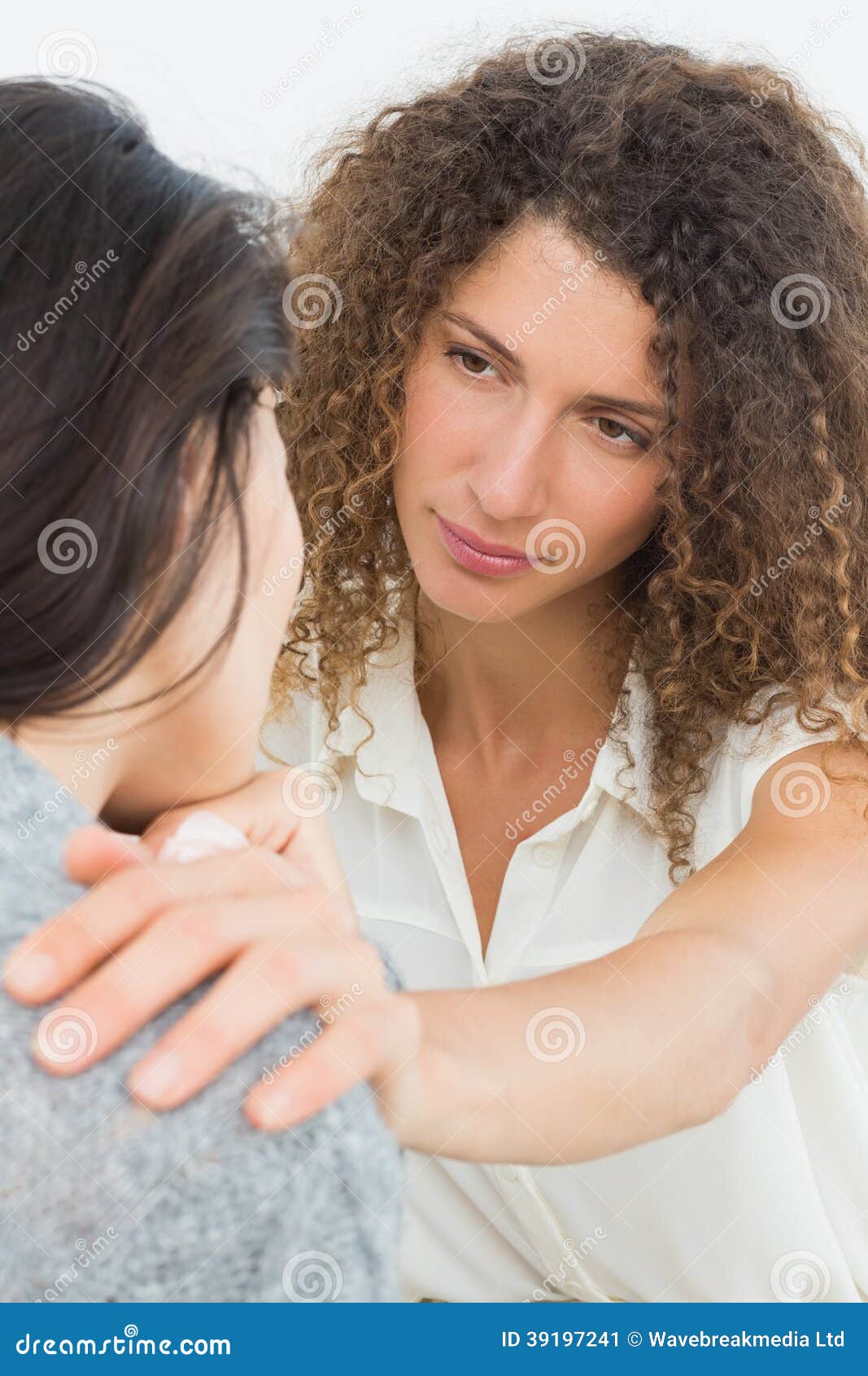 Therapist Comforting Her Crying Patient Stock Image - Image of ...