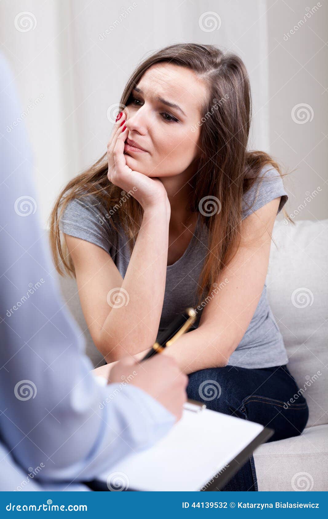 Therapist Conducting an Interview with Patient Stock Photo - Image of ...