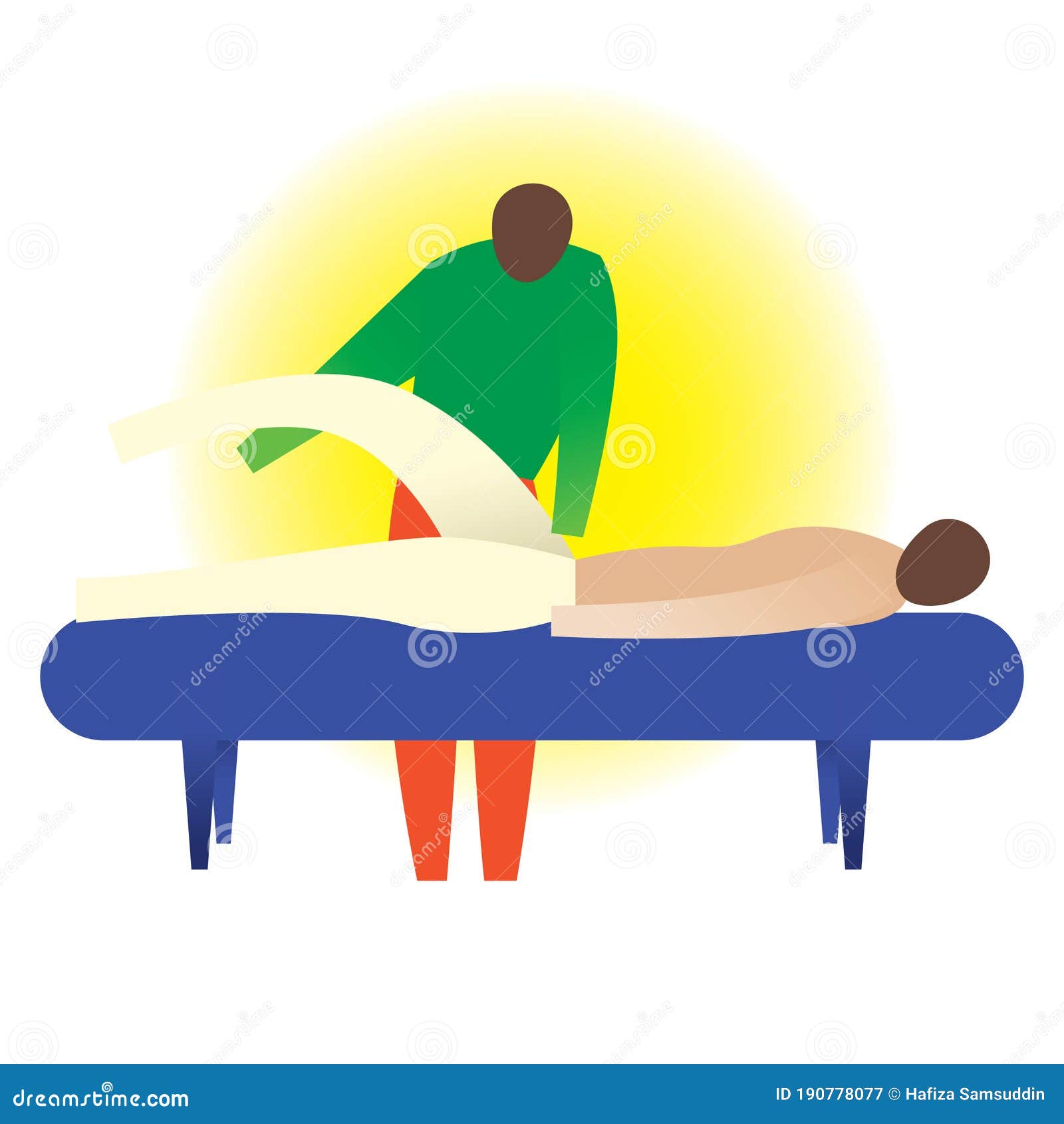 Therapist Giving a Leg Massage. Vector Illustration Decorative Design ...