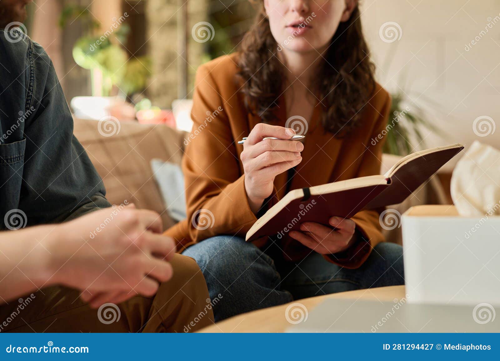 Therapist Making Notes during Conversation with Patient Stock Image ...