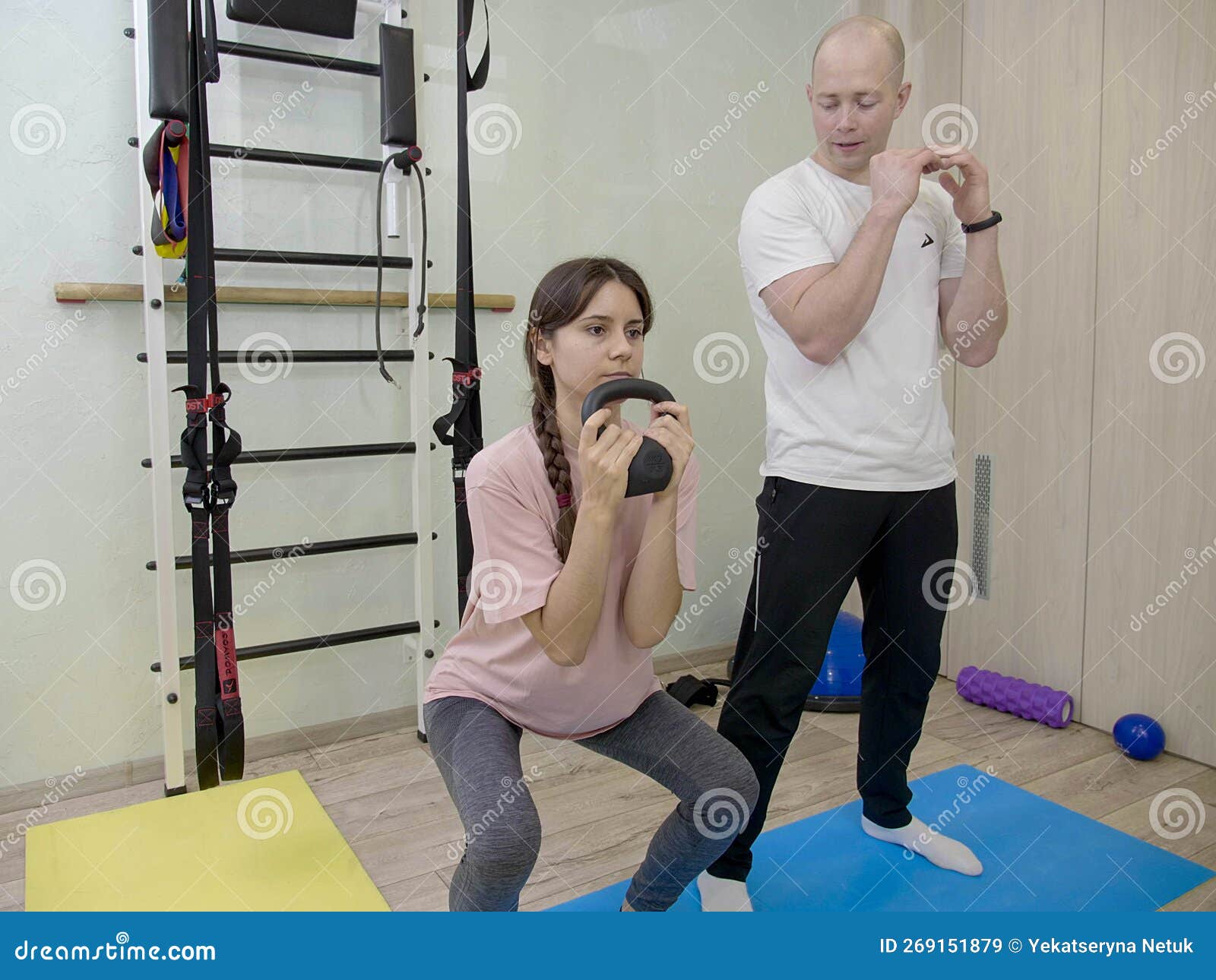 Therapist with Patient Together Doing Exercise during Physiotherapy ...