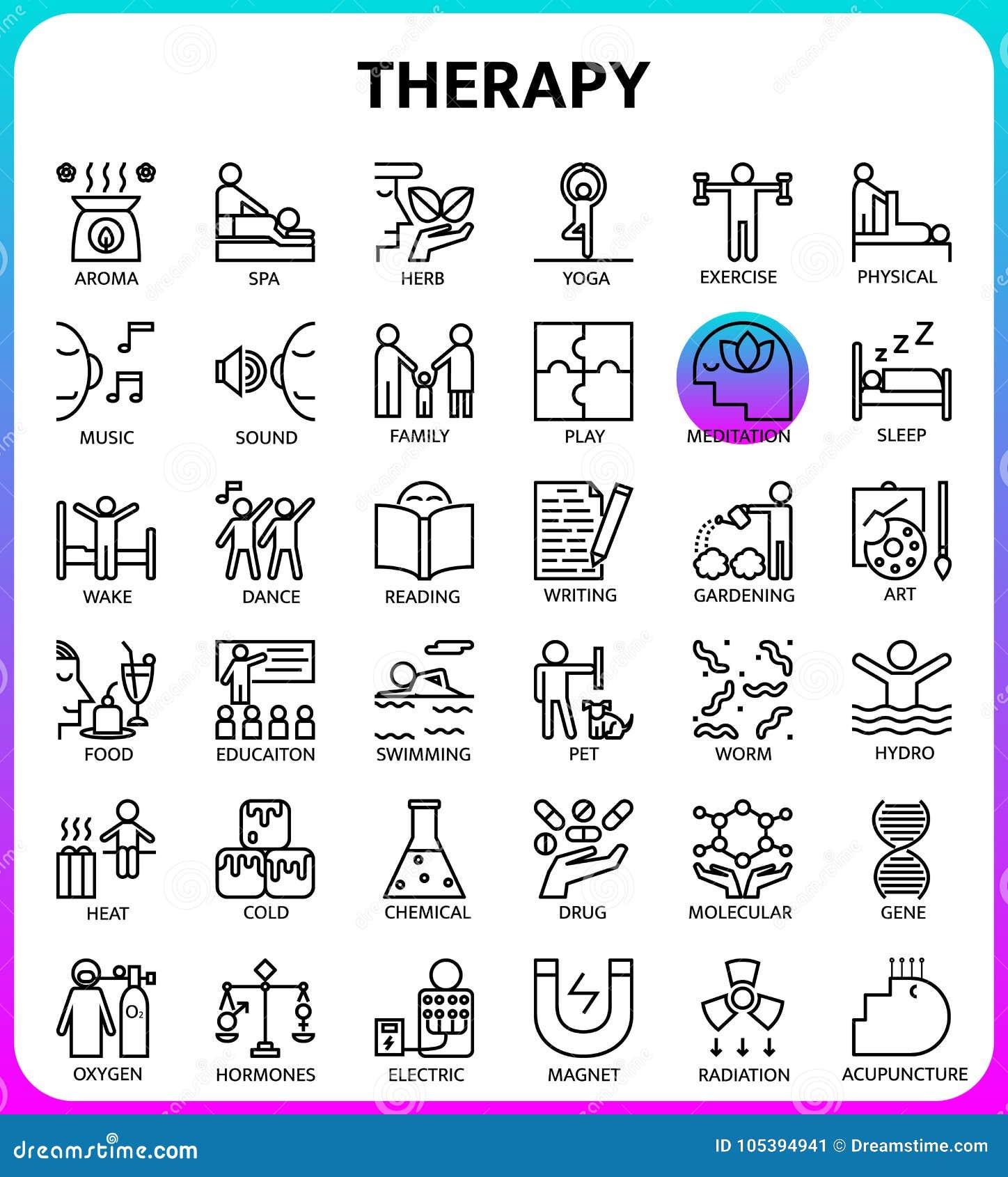 Therapy Icon Set Based on 64px Grid,outline Icon Stock Illustration ...