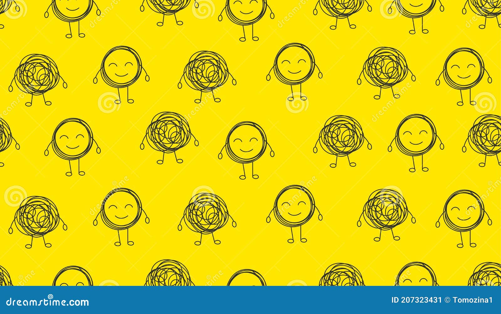 Therapy, Psychology Seamless Pattern with Doodle Characters Stock ...