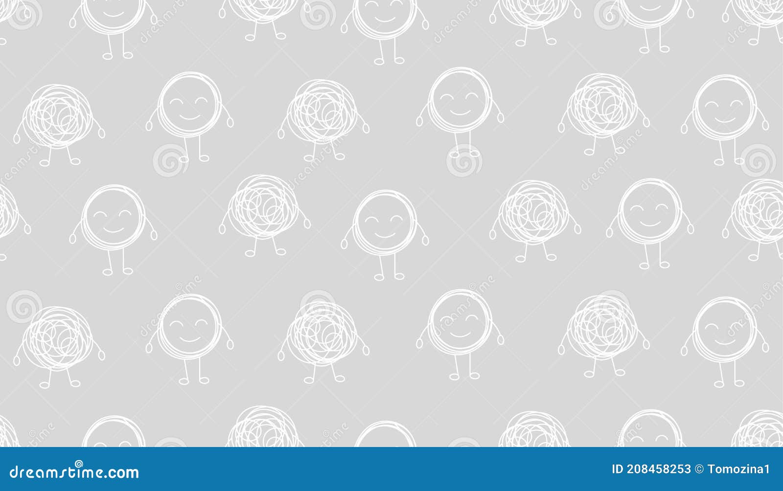 Therapy, Psychology Seamless Pattern with Doodle Characters Stock ...