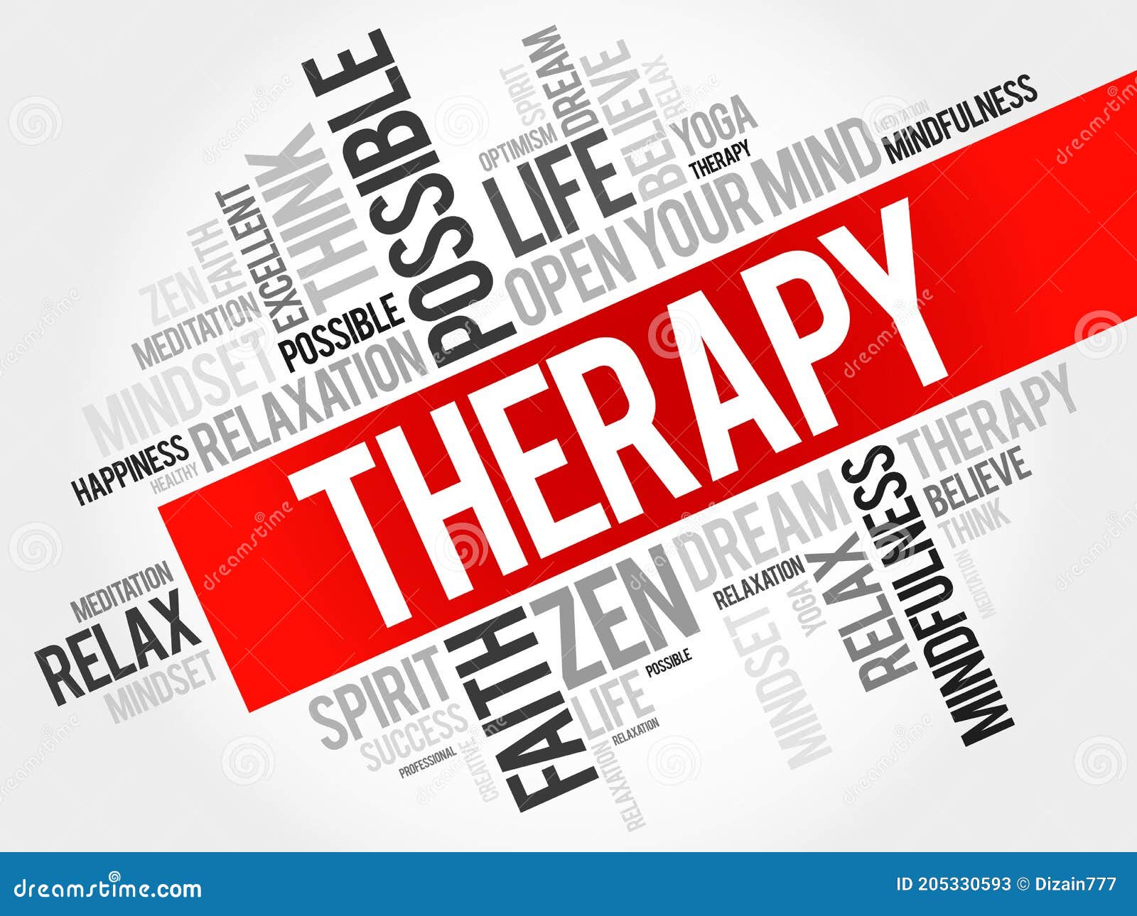 Therapy word cloud stock illustration. Illustration of patient - 205330593
