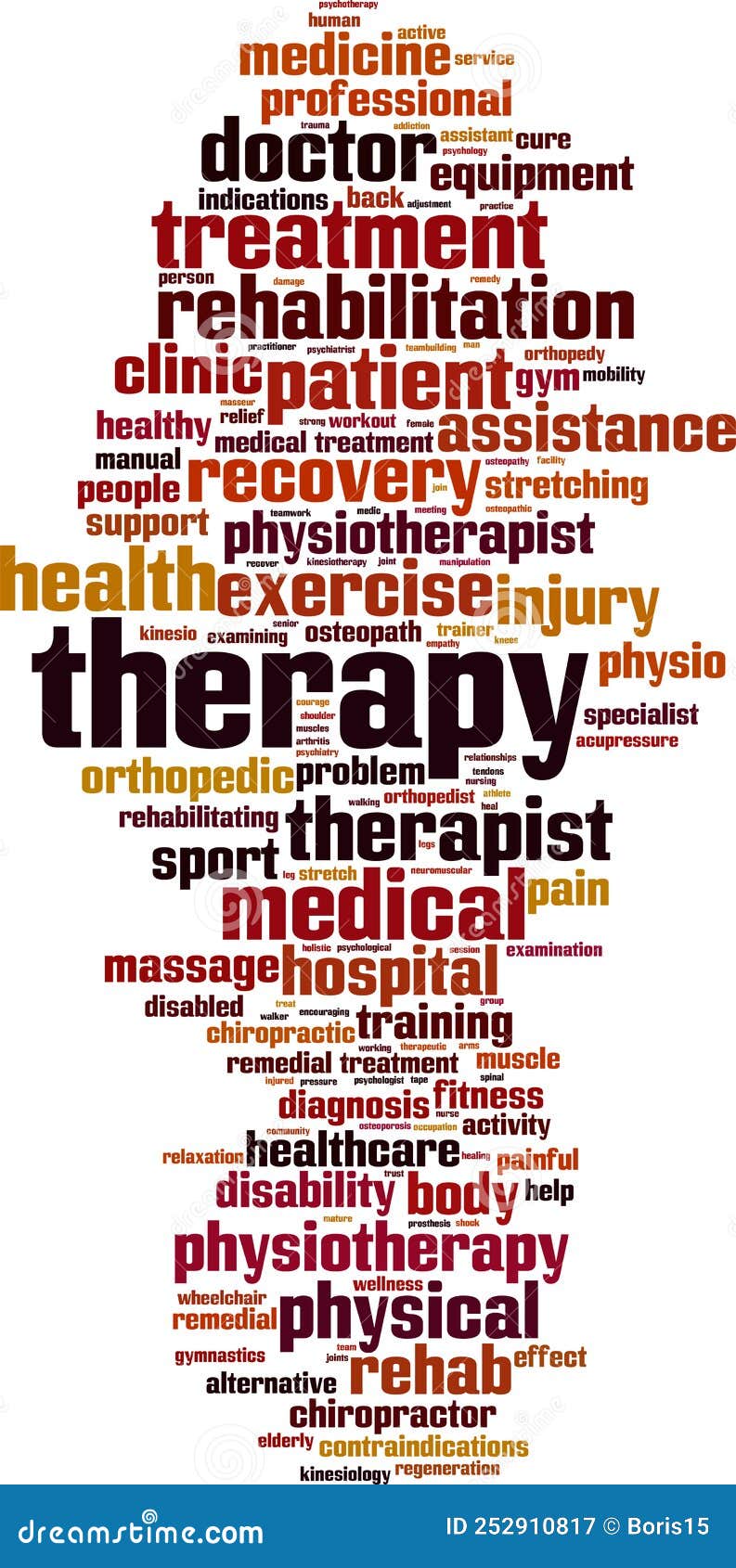 Therapy word cloud stock vector. Illustration of doctor - 252910817