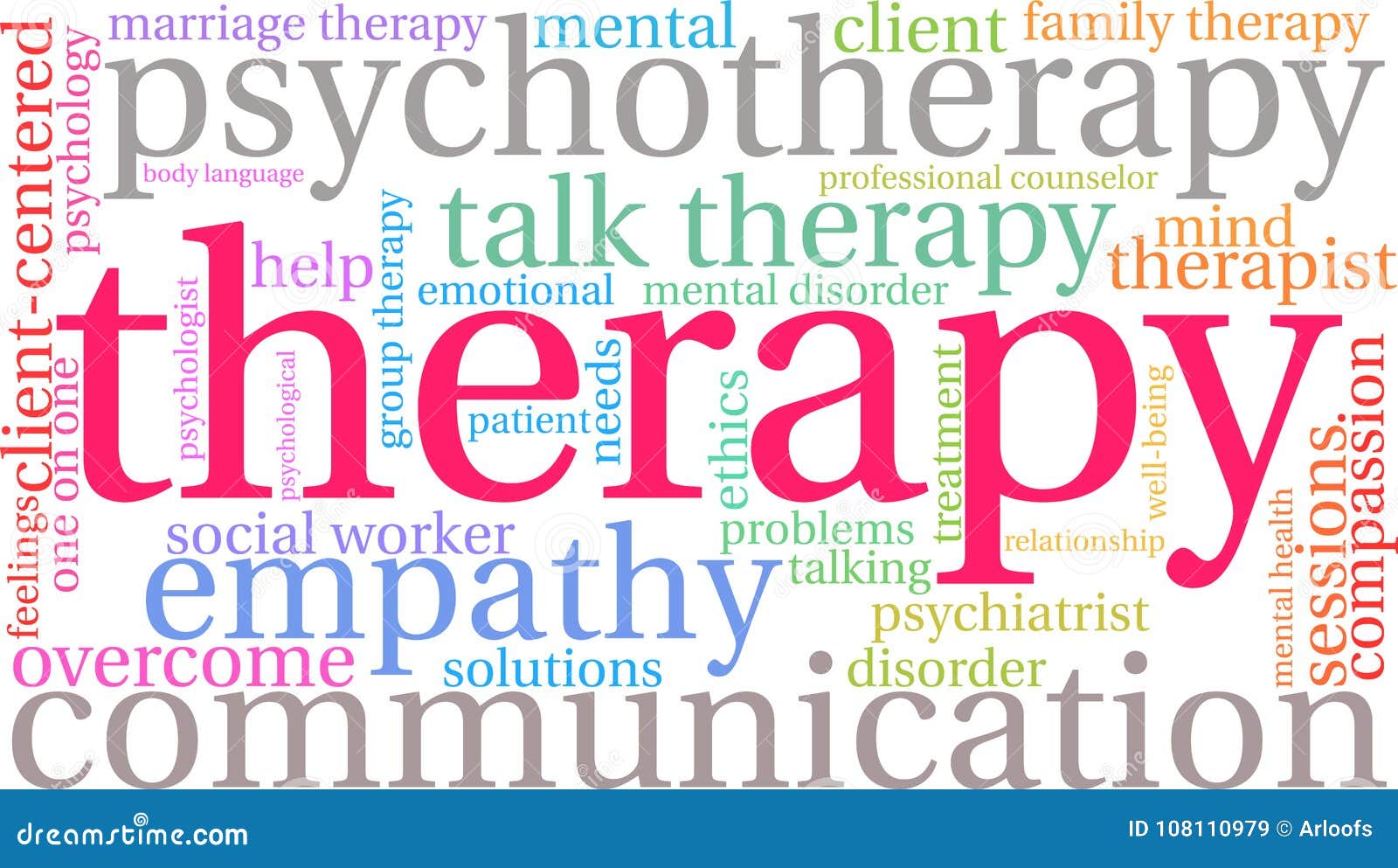 Therapy Word Cloud stock vector. Illustration of language - 108110979