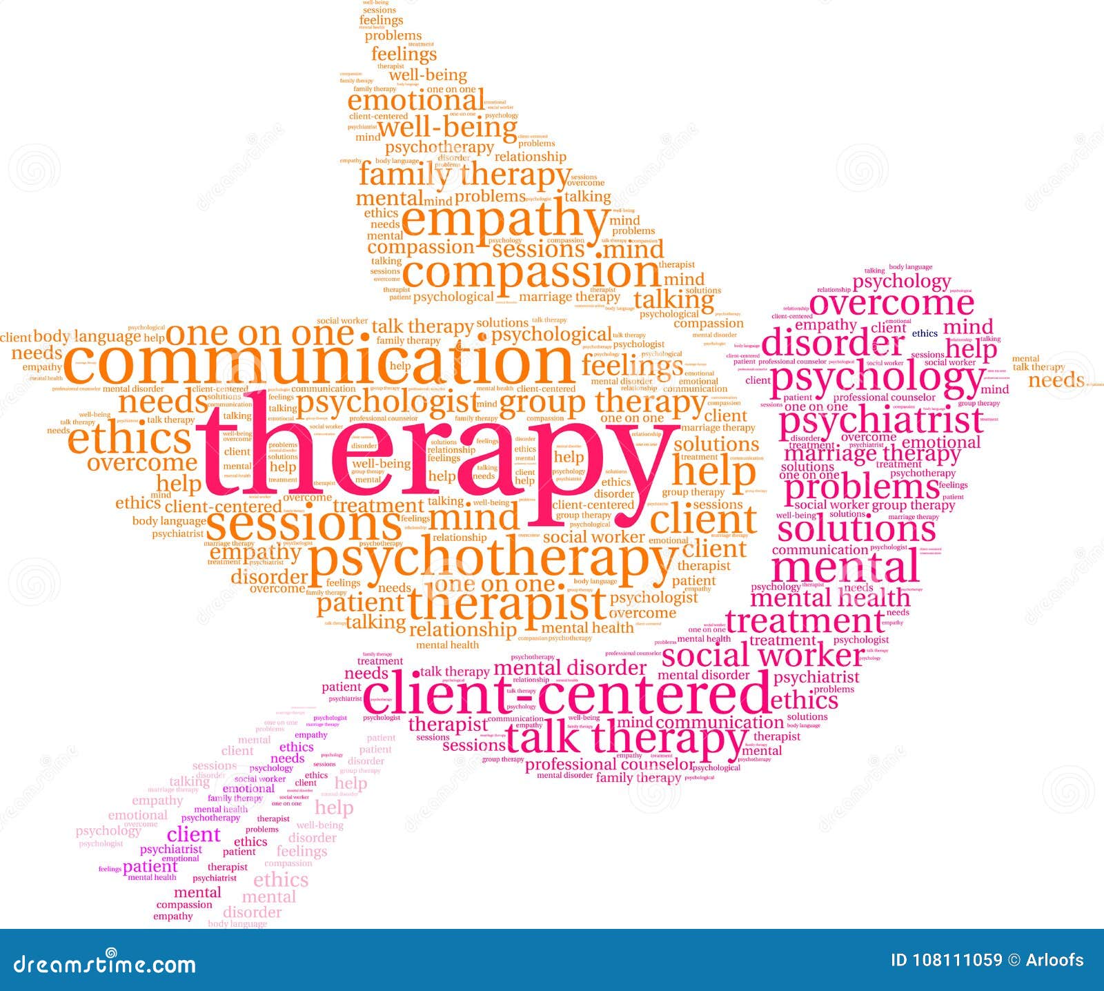 Therapy Word Cloud stock vector. Illustration of professional - 108111059