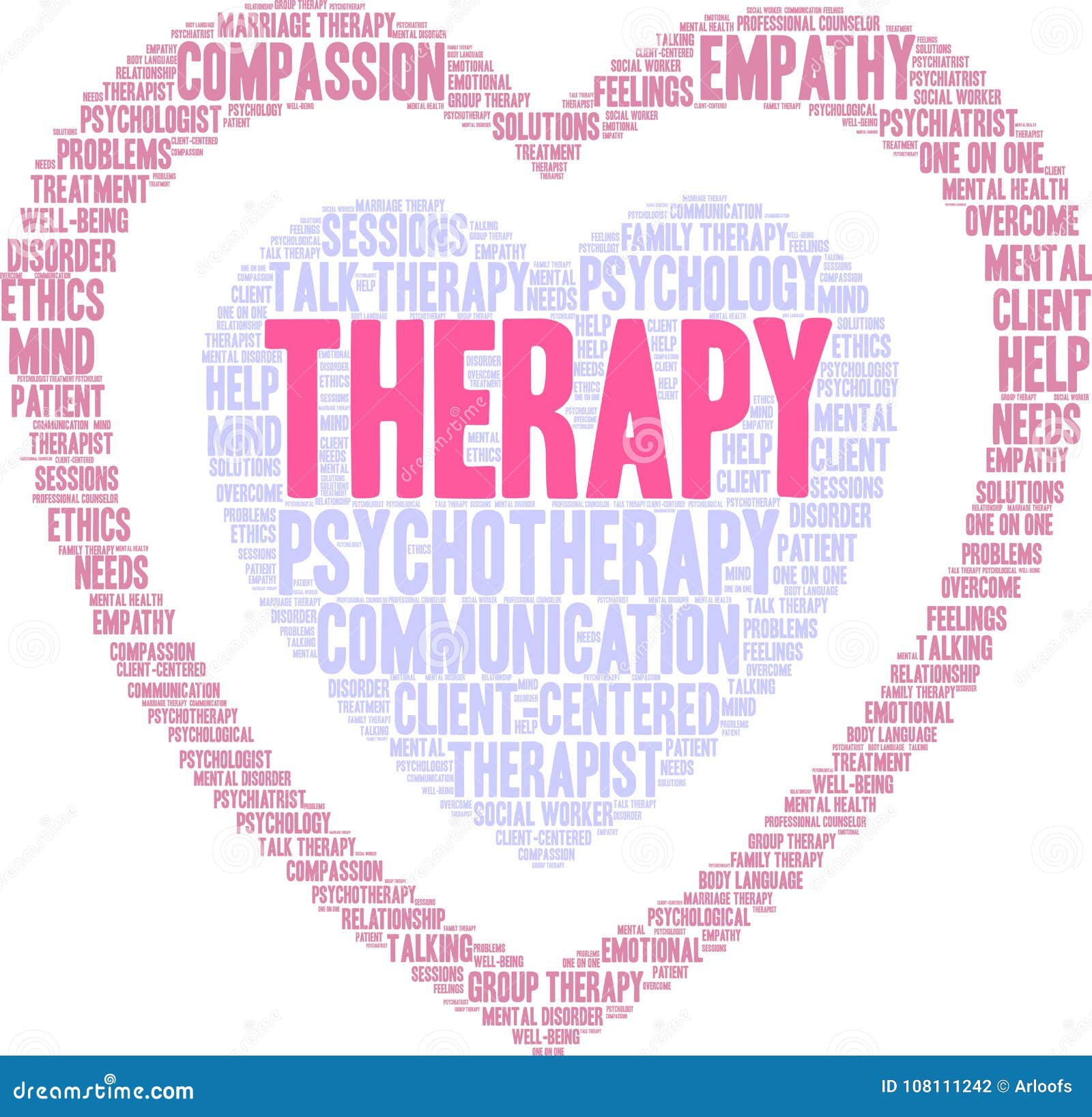 Therapy Word Cloud stock vector. Illustration of problems - 108111242