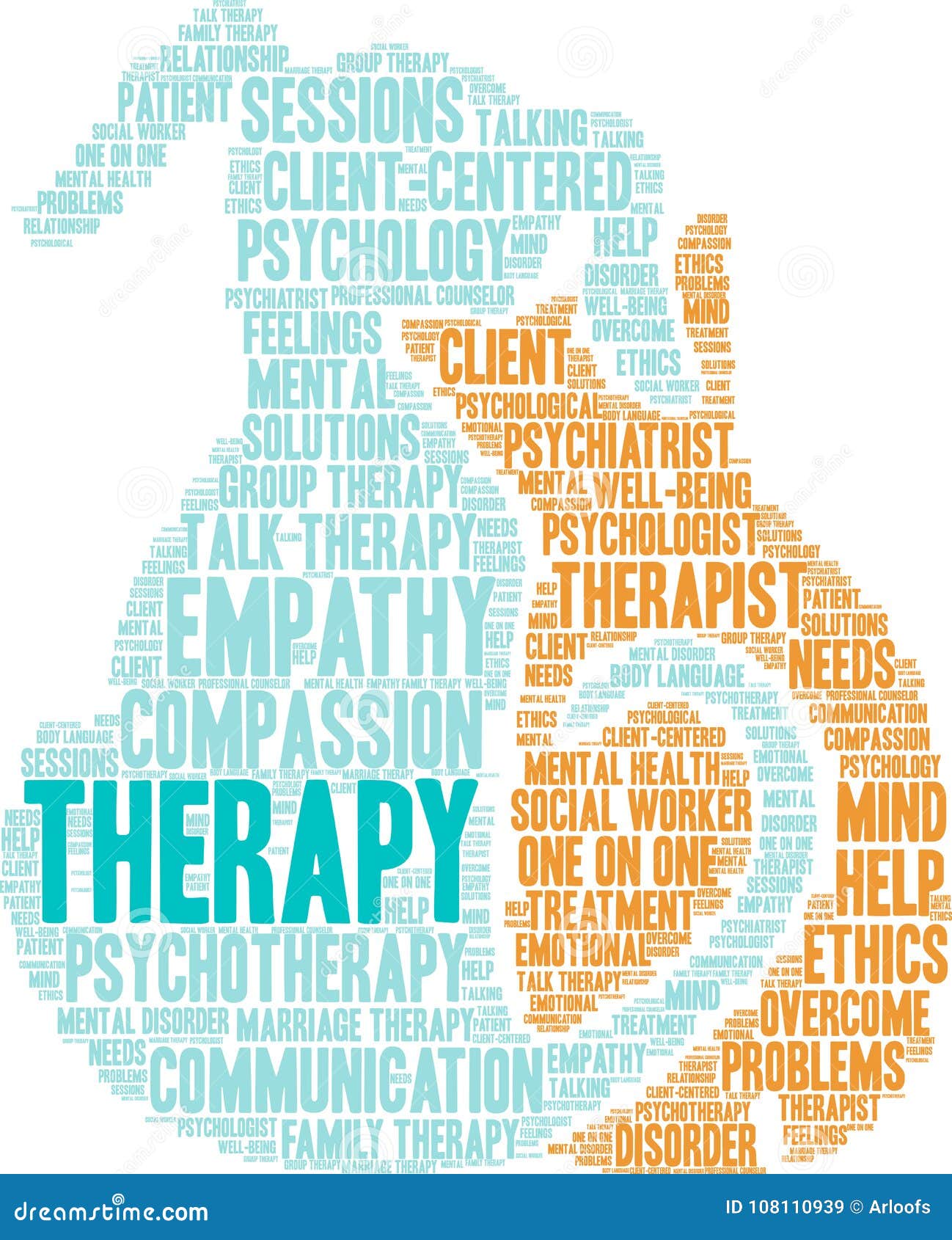 Therapy Word Cloud stock vector. Illustration of mental - 108110939