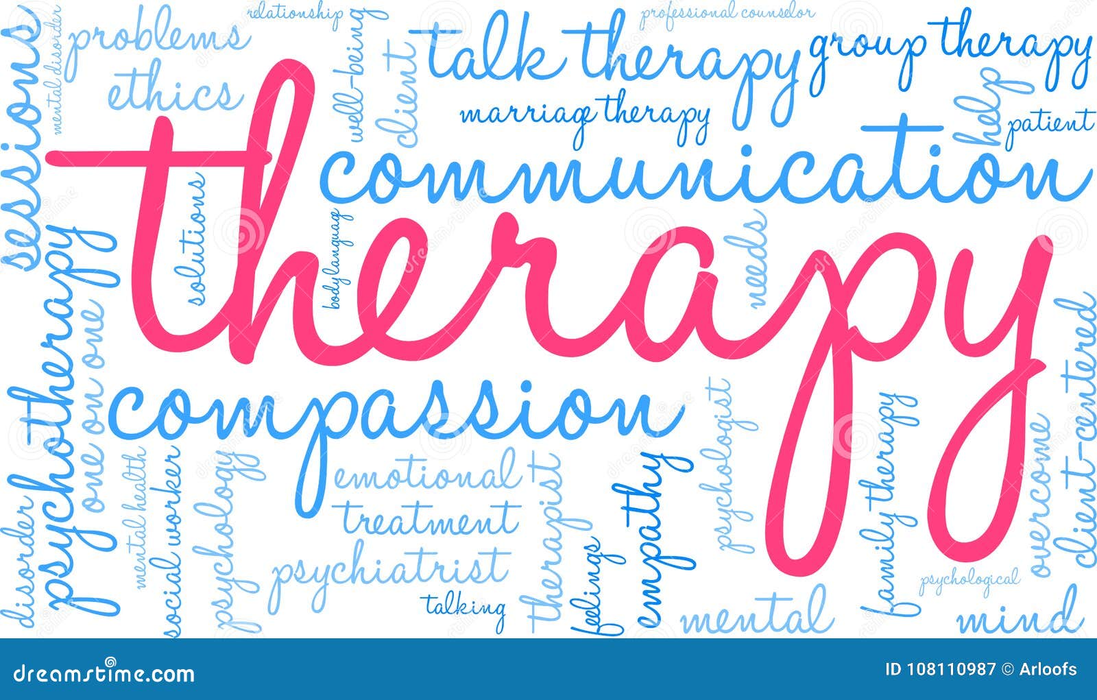 Therapy Word Cloud stock vector. Illustration of overcome - 108110987