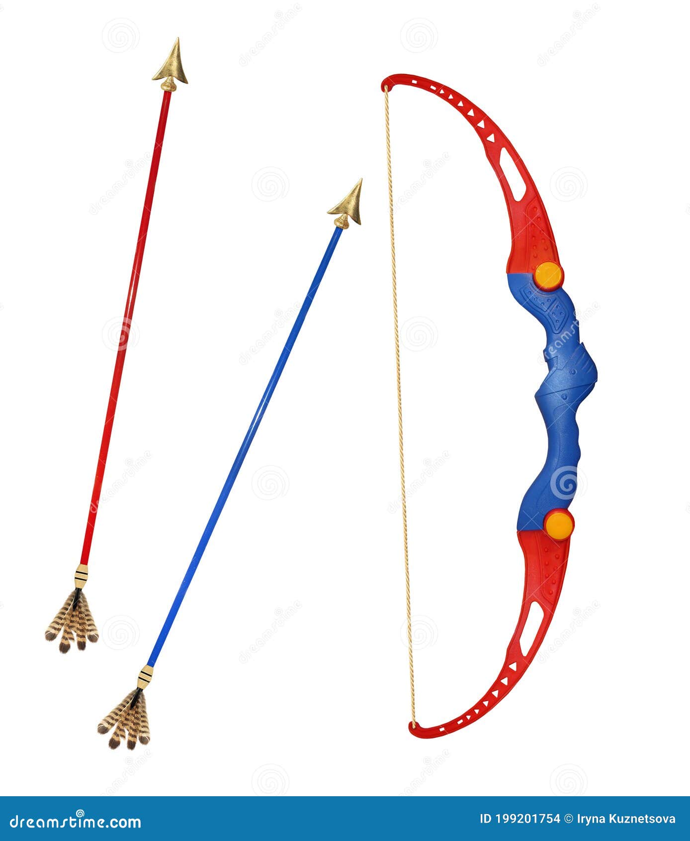 Bow and arrows on white bg stock photo. Image of concept - 199201754