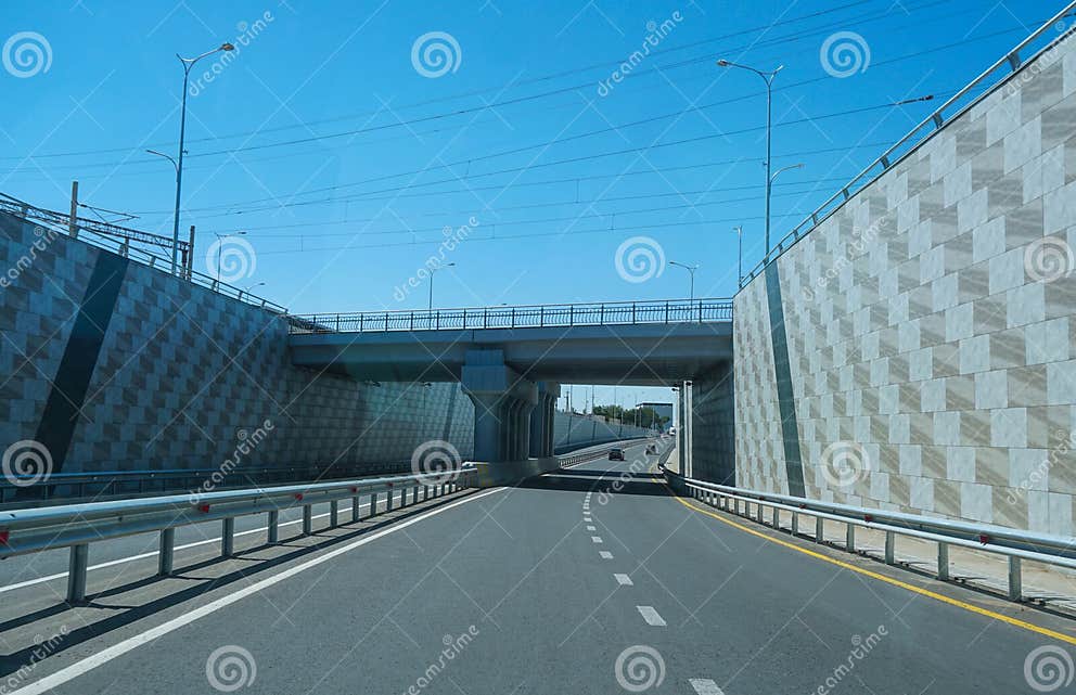 There is a Bridge Over the Road Stock Image - Image of iron, sunlight ...