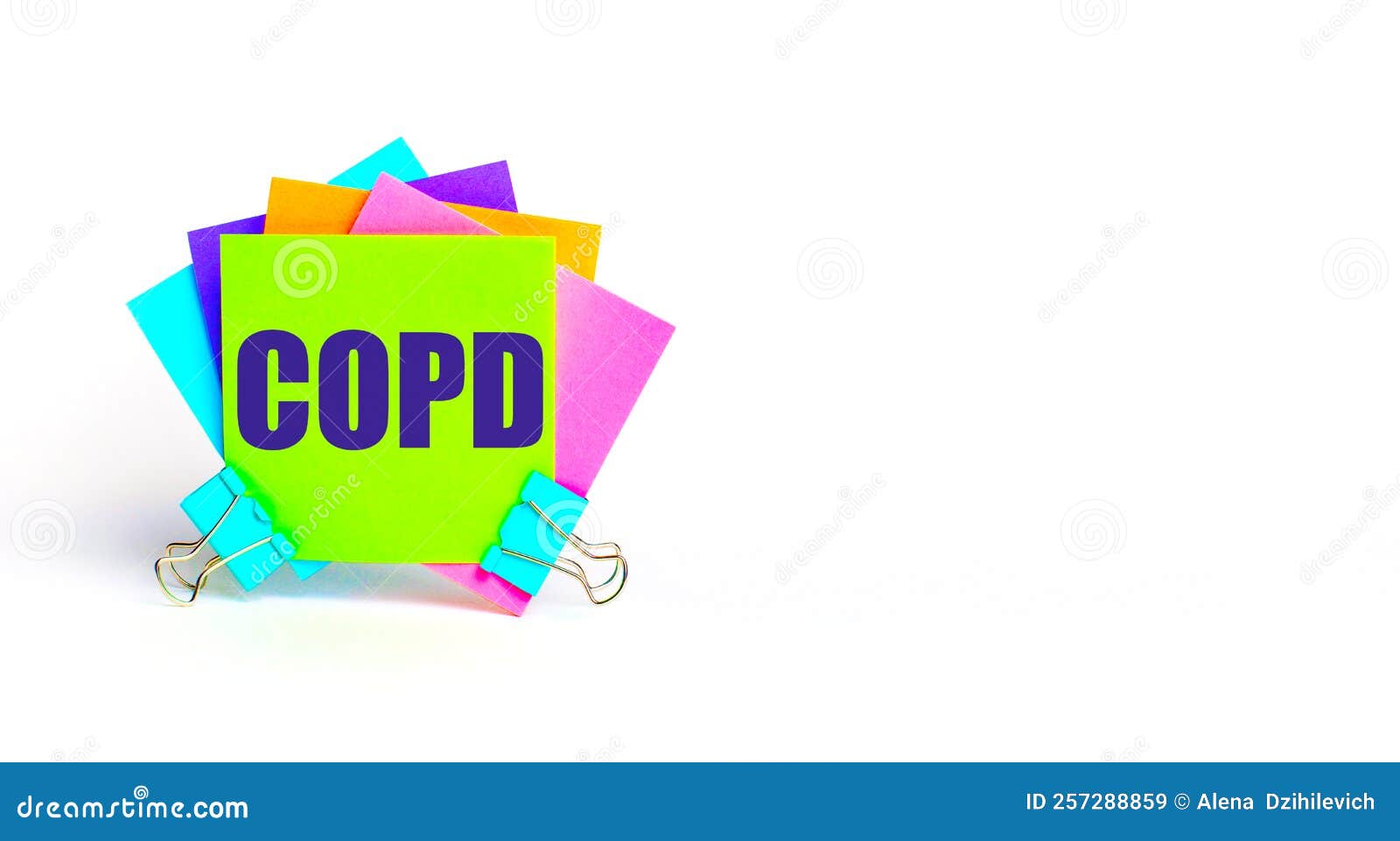 There are Bright Multi-colored Stickers with the Text COPD Chronic ...