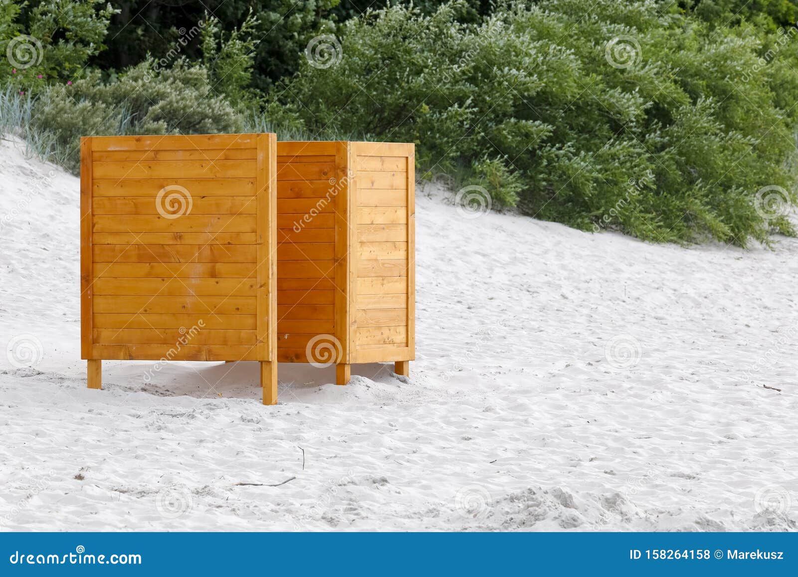 Changing room on the beach stock photo. Image of sand - 158264158