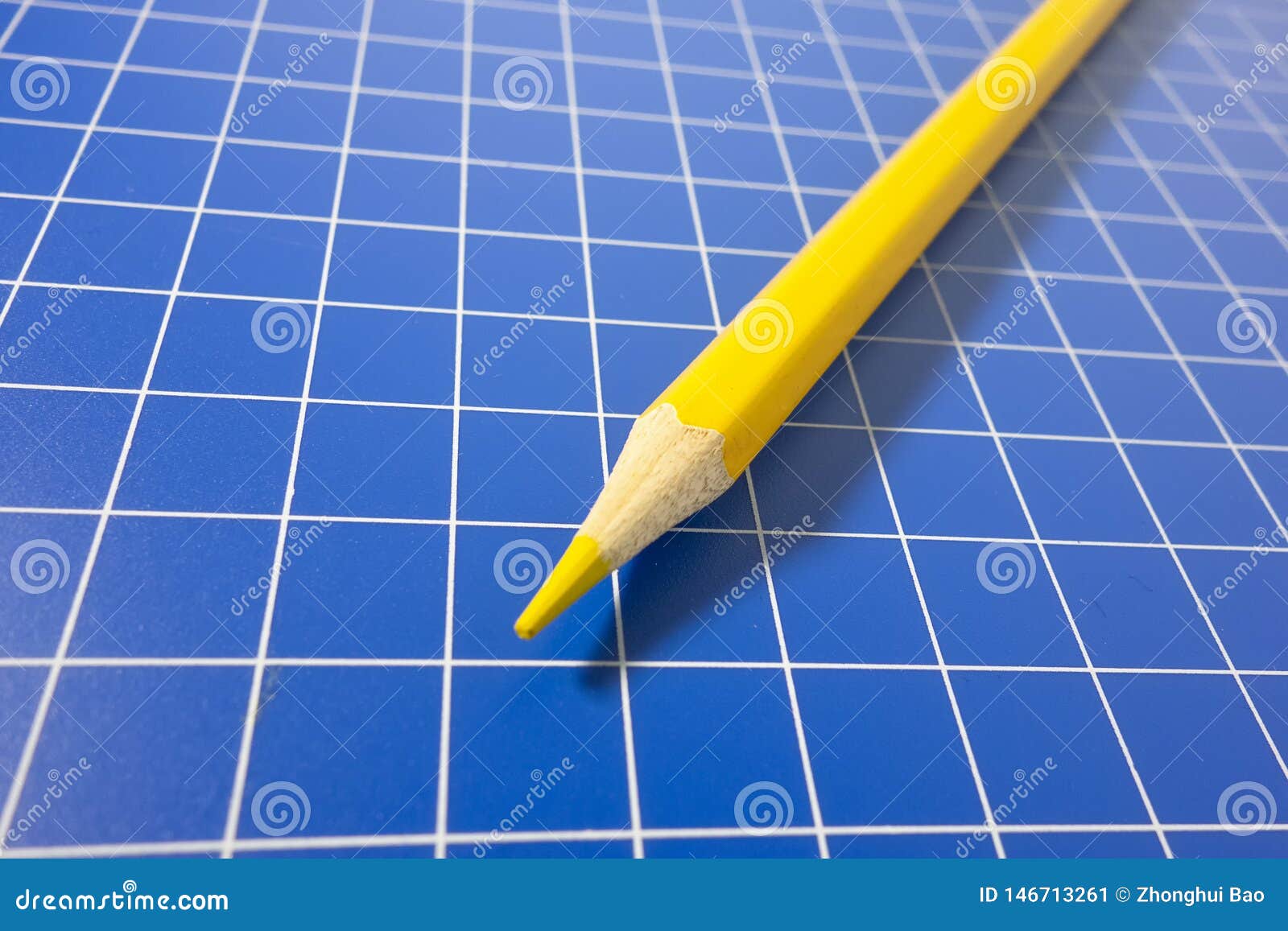 There is a Coloured Pencil on the Checkerboard. Stock Image - Image of ...