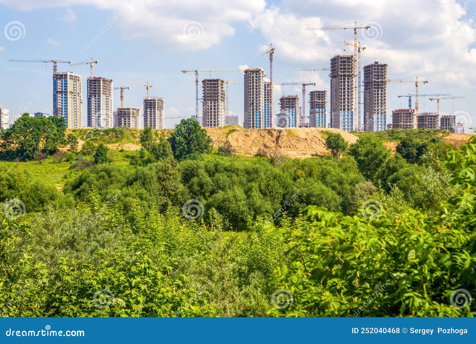 There is Construction Going on. Works Cranes Stock Photo - Image of ...