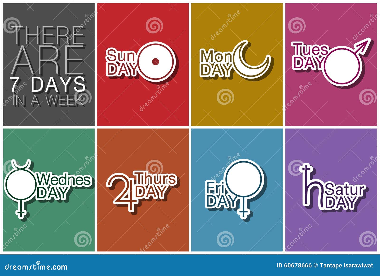 There are 7days in a week. stock vector. Illustration of data - 60678666