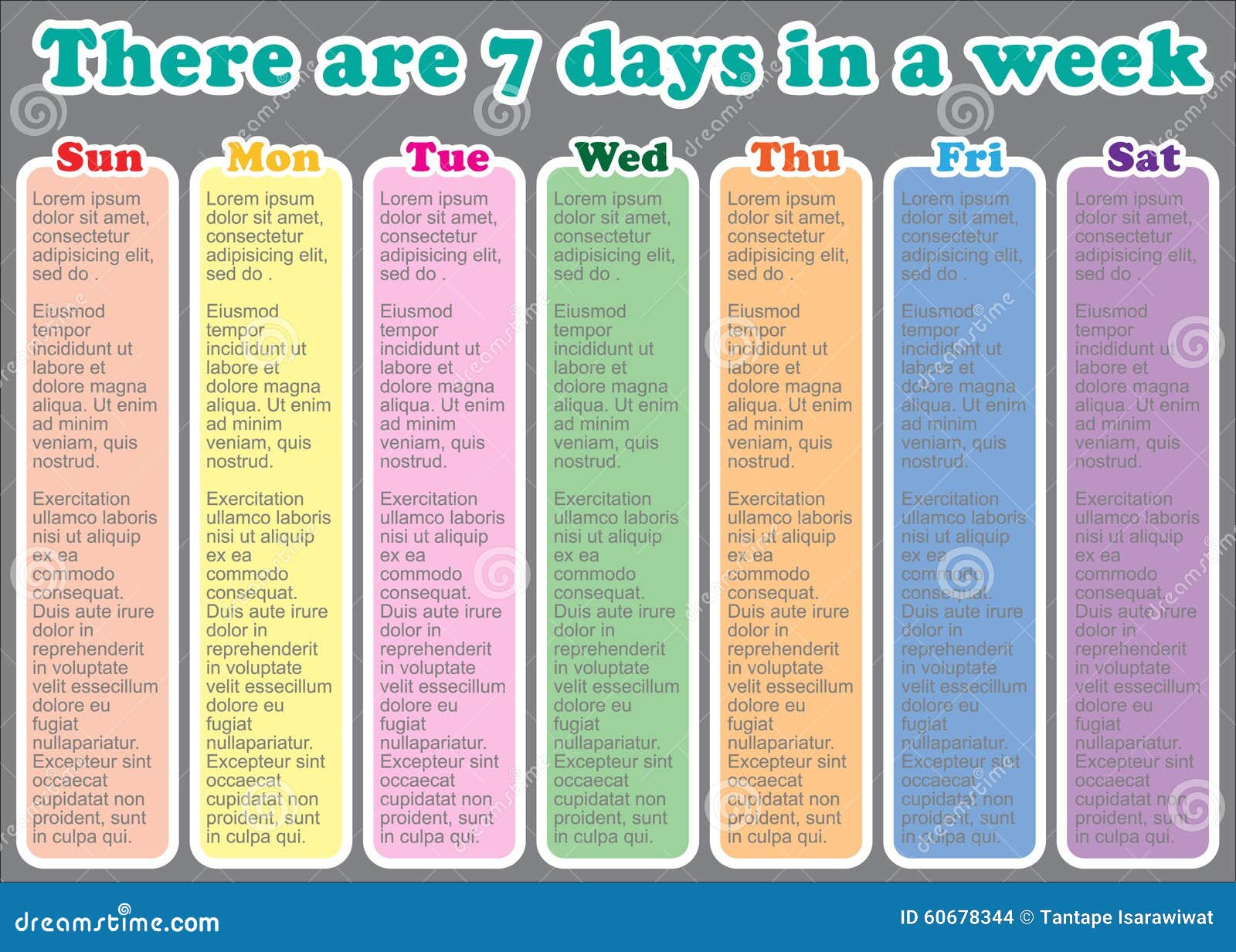 There are 7days in a week. stock vector. Illustration of schedule ...