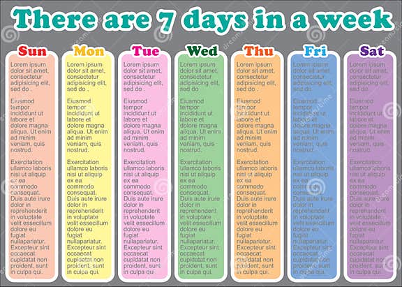 There are 7days in a week. stock vector. Illustration of schedule ...
