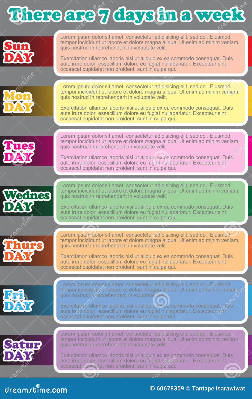 There are 7days in a week. stock vector. Illustration of saturday ...